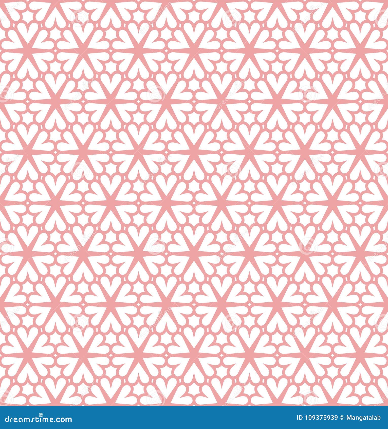 Vector Geometric Heart Seamless Pattern Stock Vector - Illustration of ...