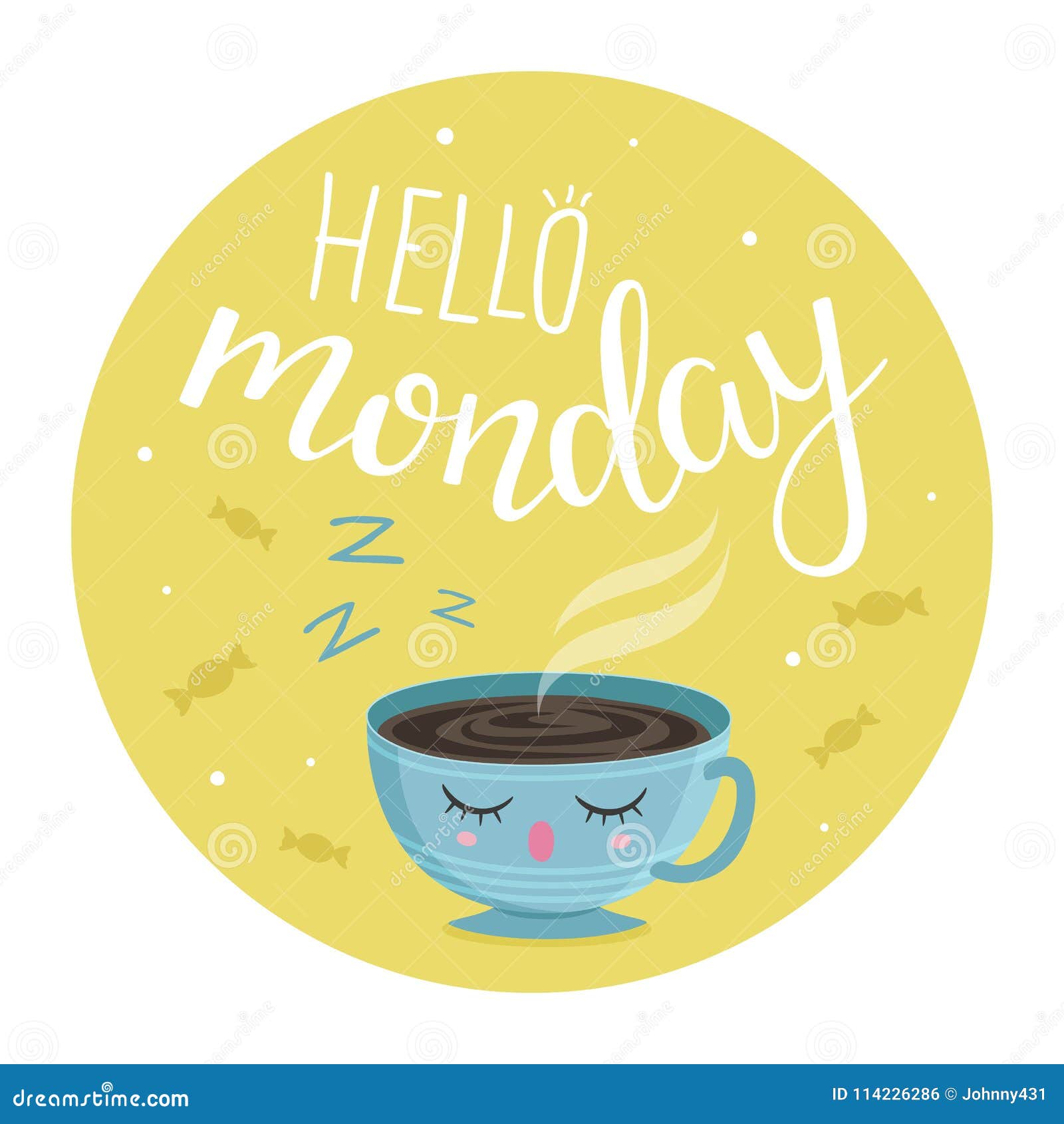 Vector Illustration of Hello Monday Stock Vector - Illustration of ...