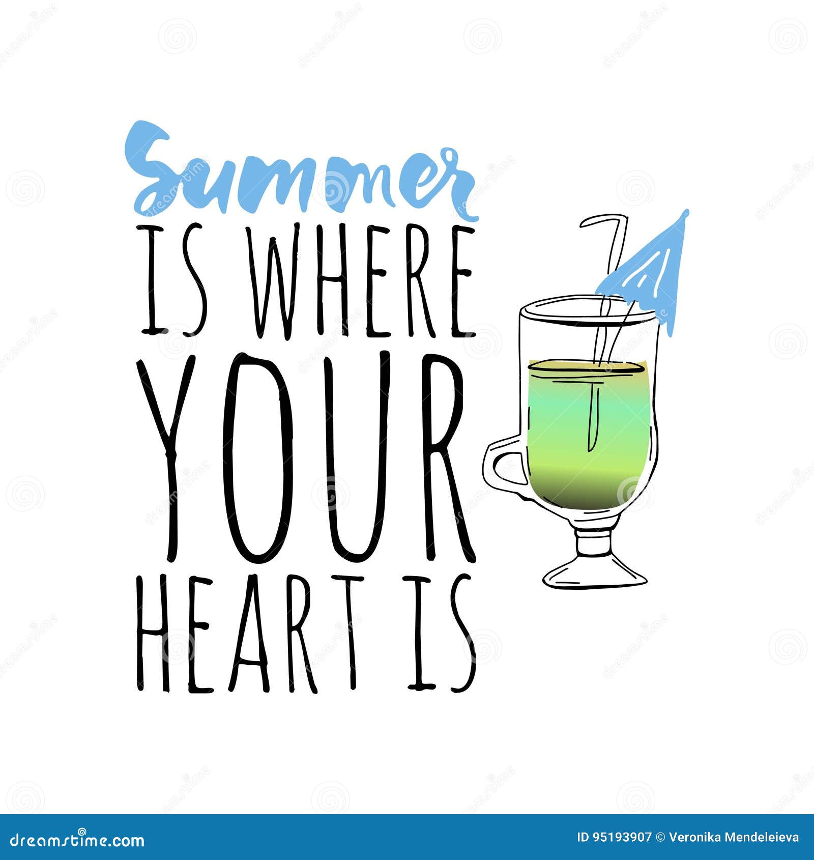 Vector Illustration.Hello Summer. Happy Summer Days. Let the Summer ...