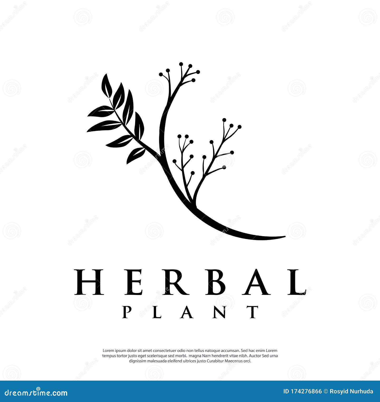 Vector Illustration of Herbal Plant Logo Stock Vector - Illustration of ...
