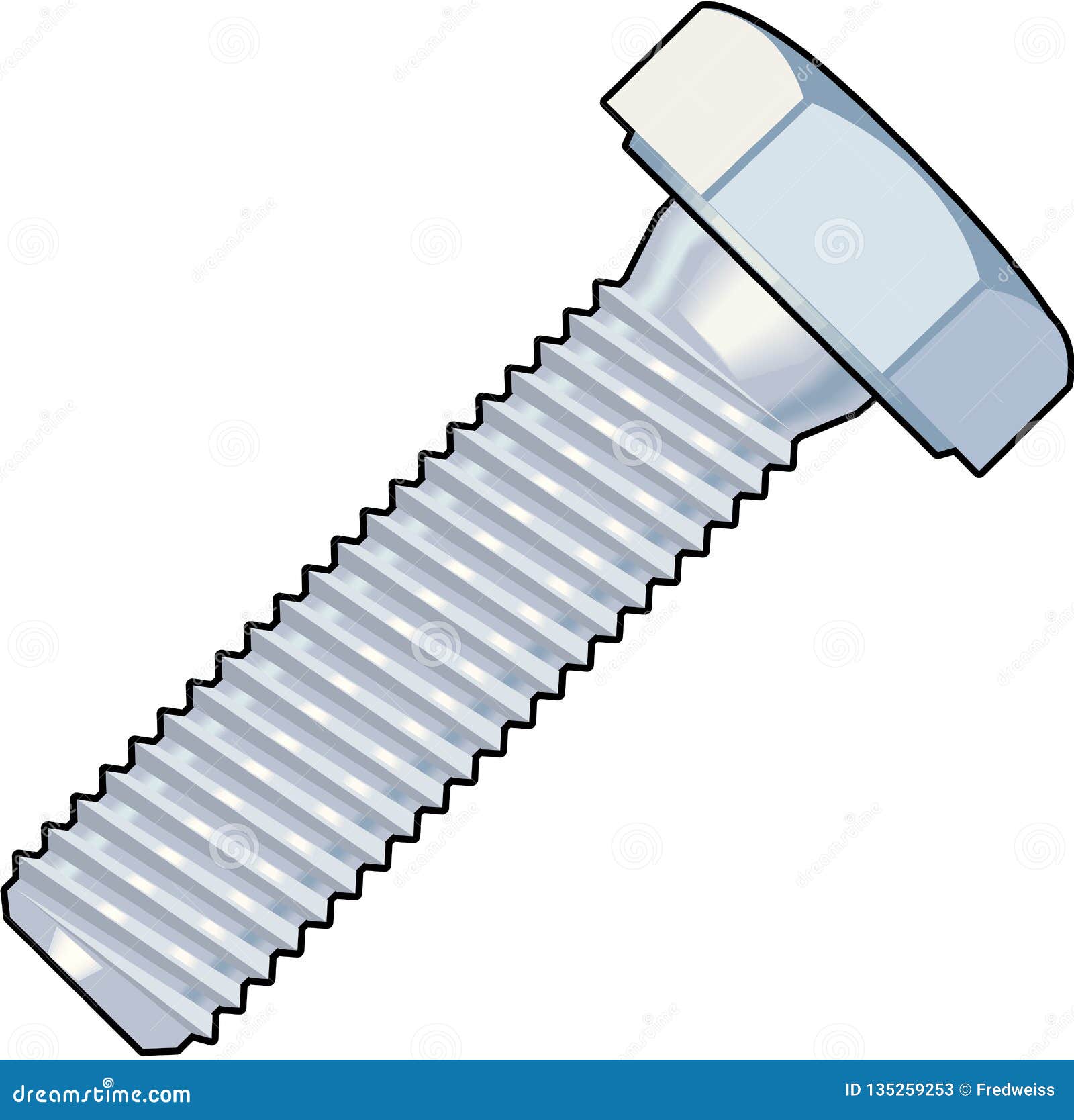 Hex Bolt Vector Illustration Stock Vector - Illustration of machine ...