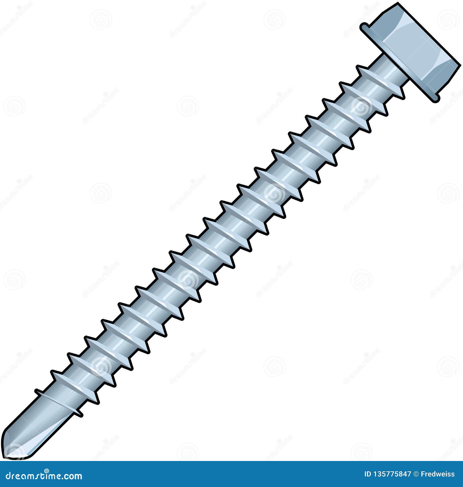 Hex Head Self Tapping Vector Illustration Stock Vector - Illustration ...