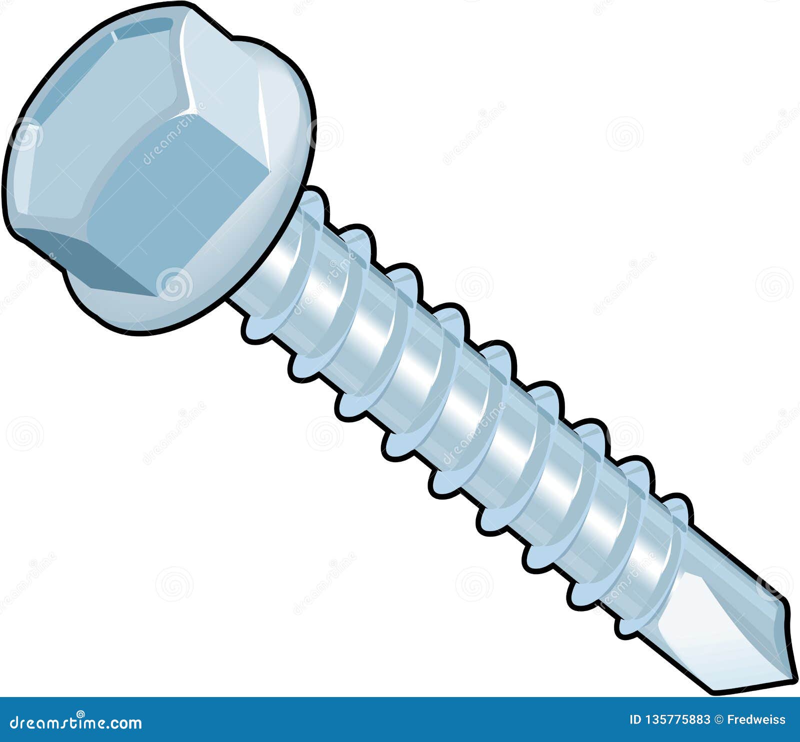 Hex Head Self Tapping Vector Illustration Stock Vector - Illustration ...