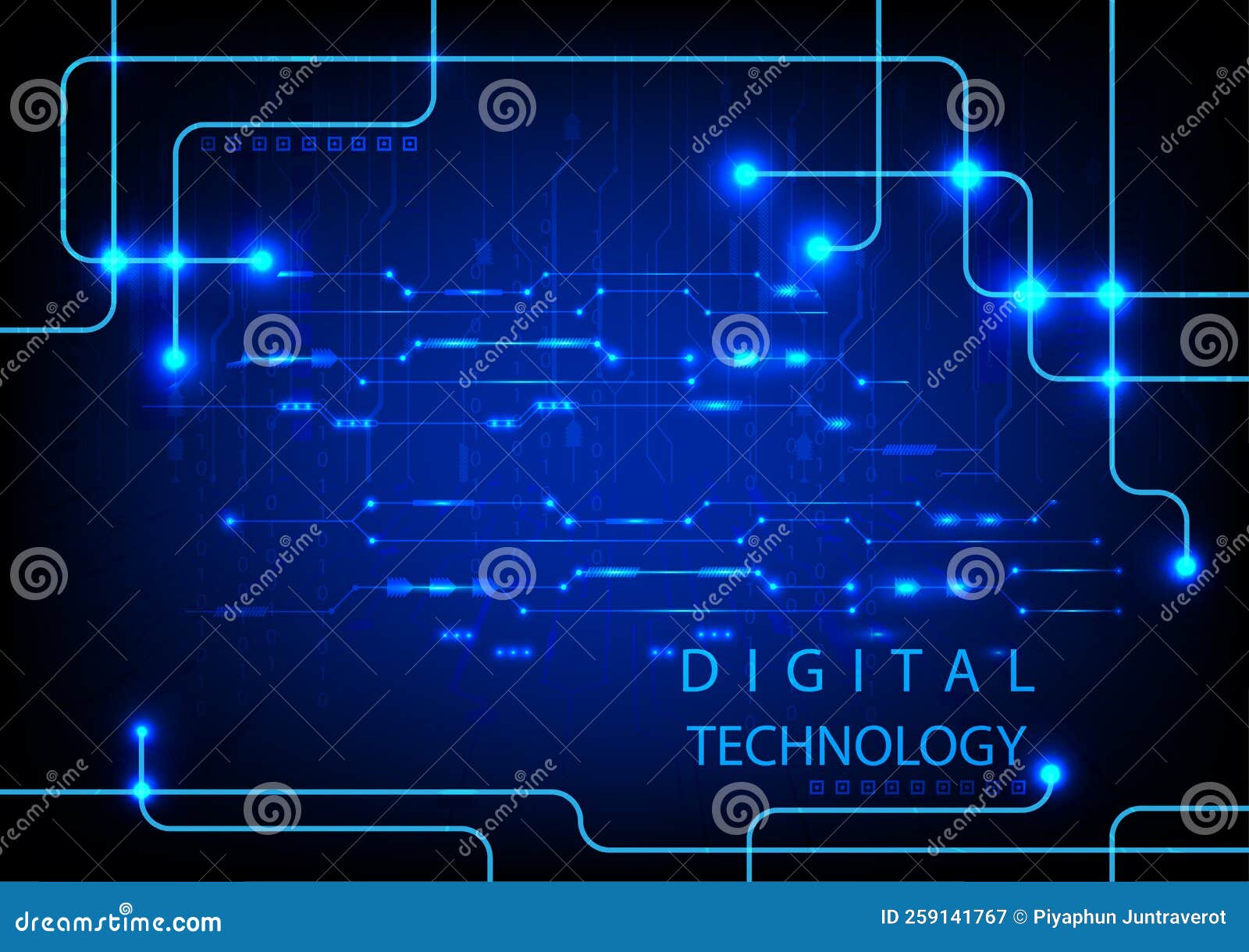 Vector Illustration Hi Technology Style Line Digital Glow Abstract ...