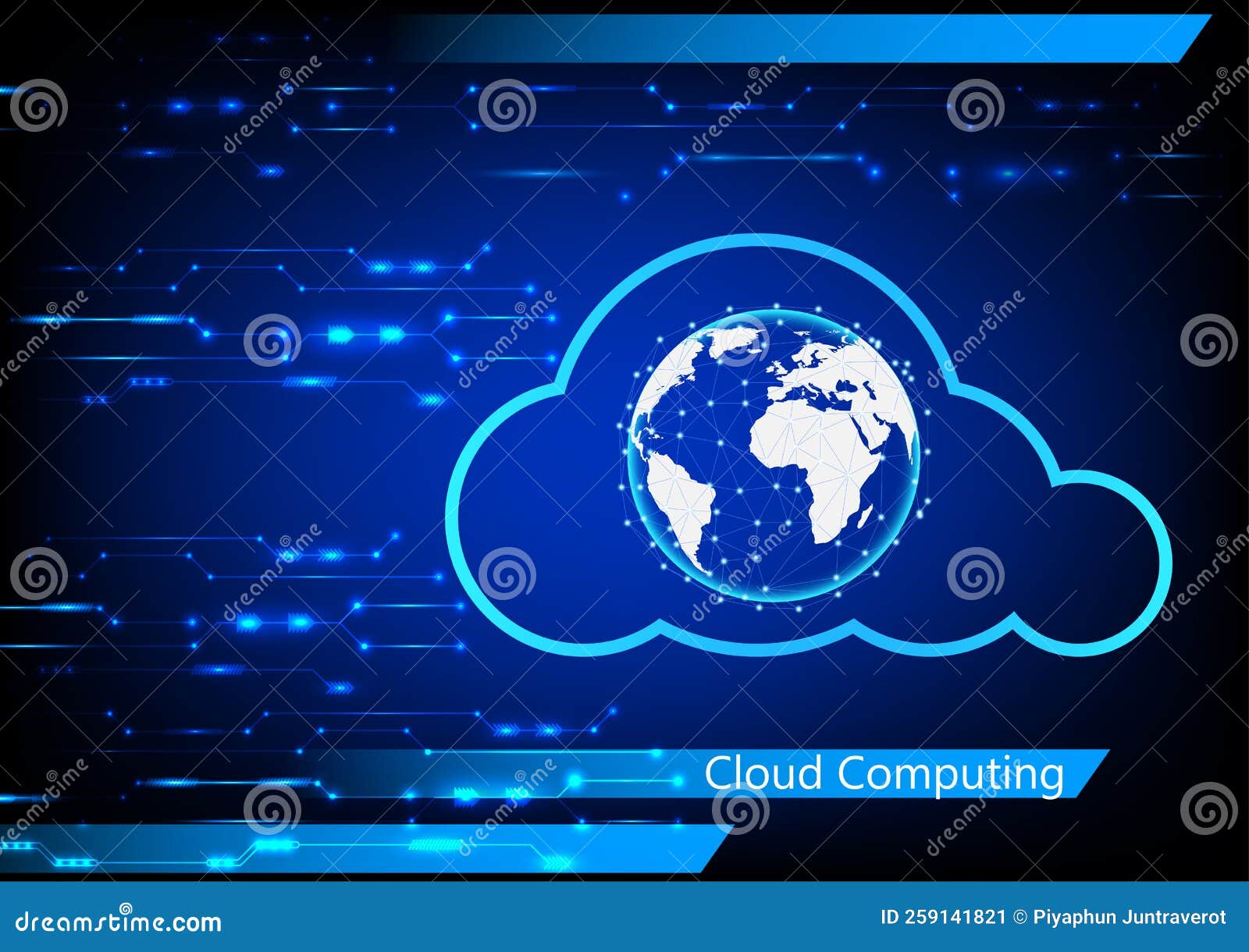 Vector Illustration Hi Technology Style Line Digital Glow Abstract ...