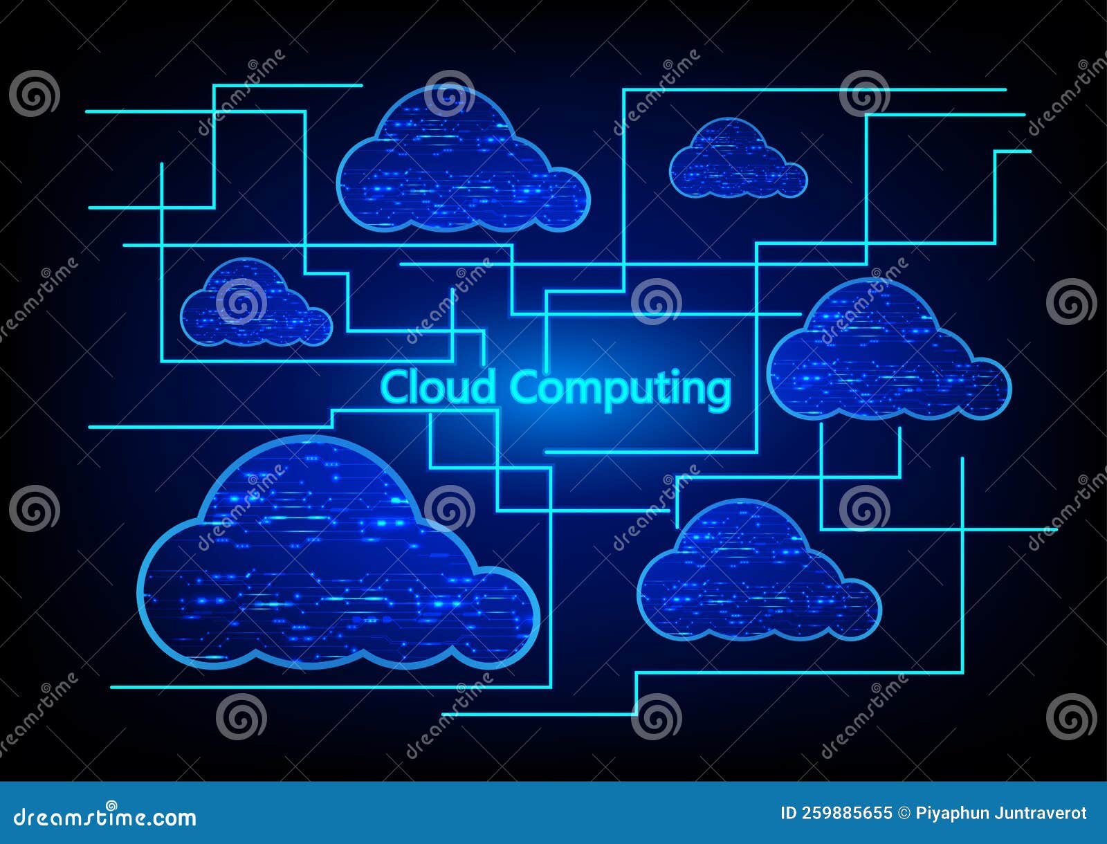 Vector Illustration Hi Technology Style Line Digital Glow Abstract ...