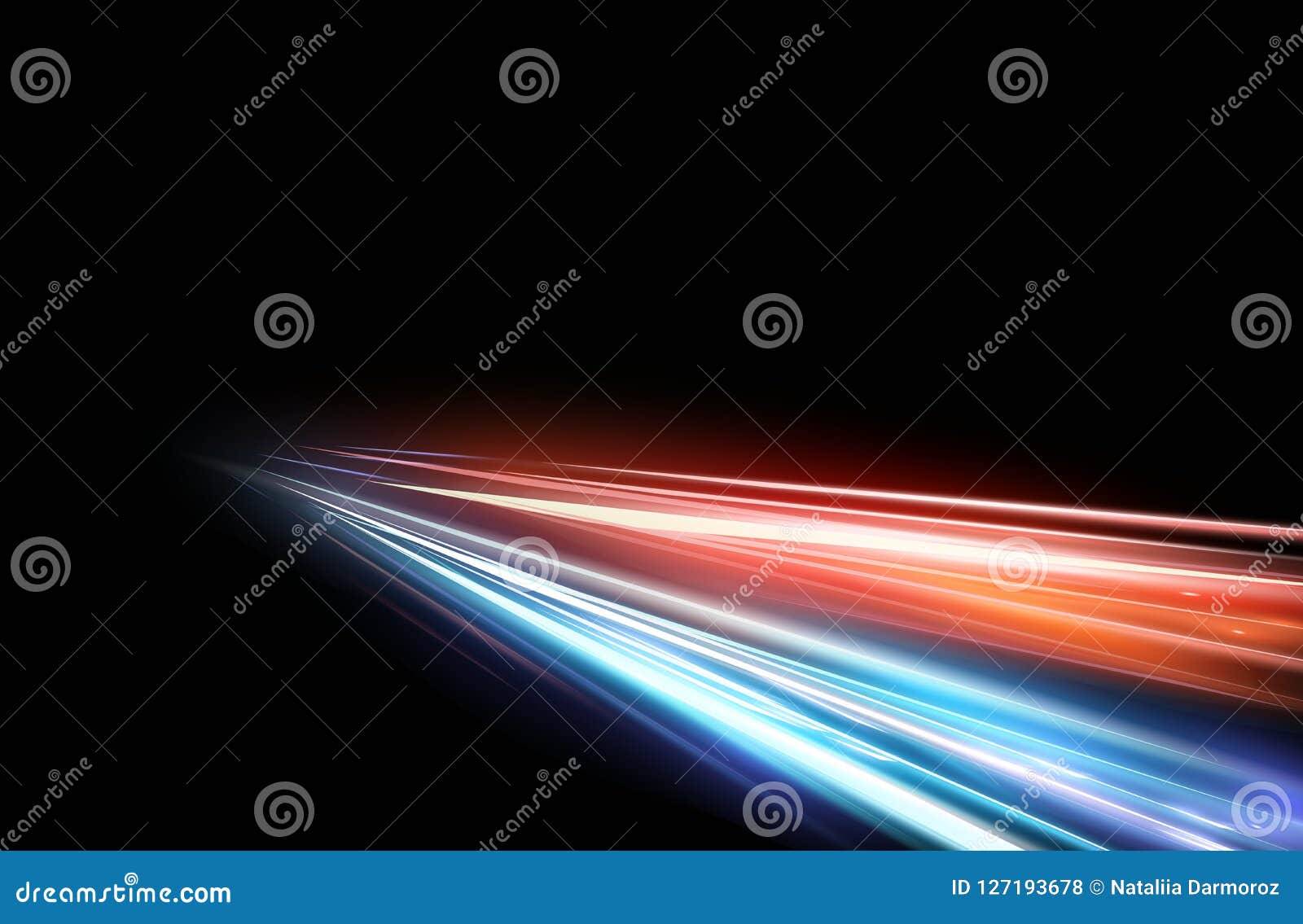 Vector Illustration of High Speed Light Effect on Black Background ...