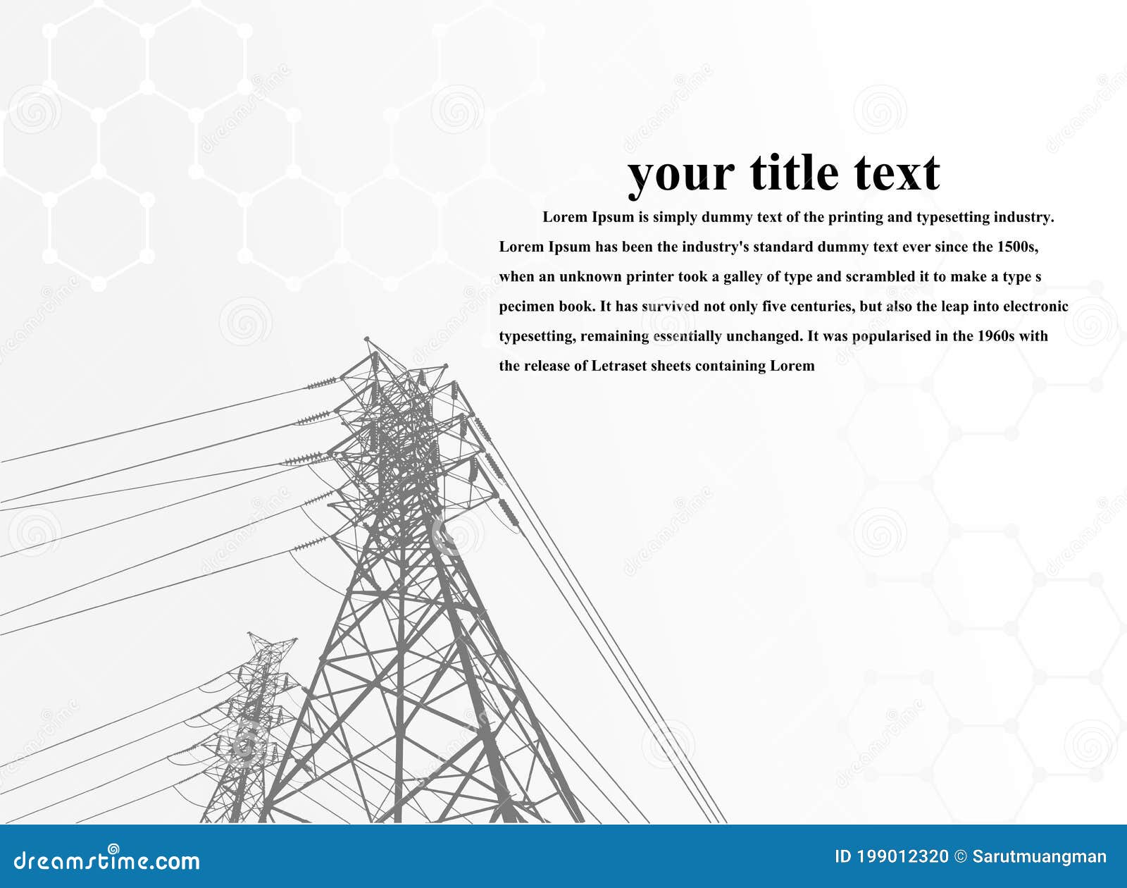 Vector Illustration. High Voltage Transmission Systems. a Network of ...
