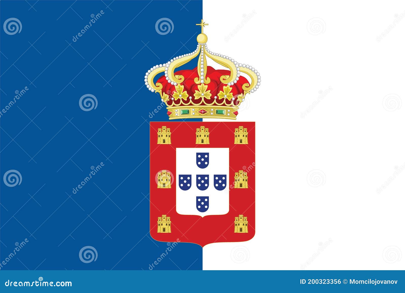 Flag of Portugal from 1830 To 1910 Stock Vector - Illustration of 1830 ...