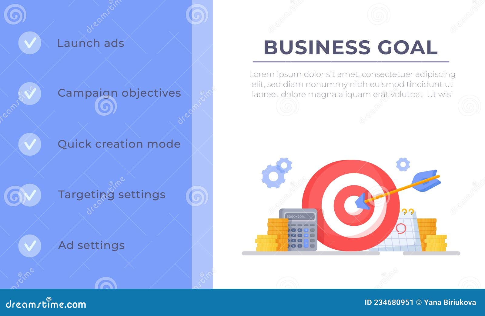 Vector Illustration of Hitting the Target. Winning. Concept of Success ...