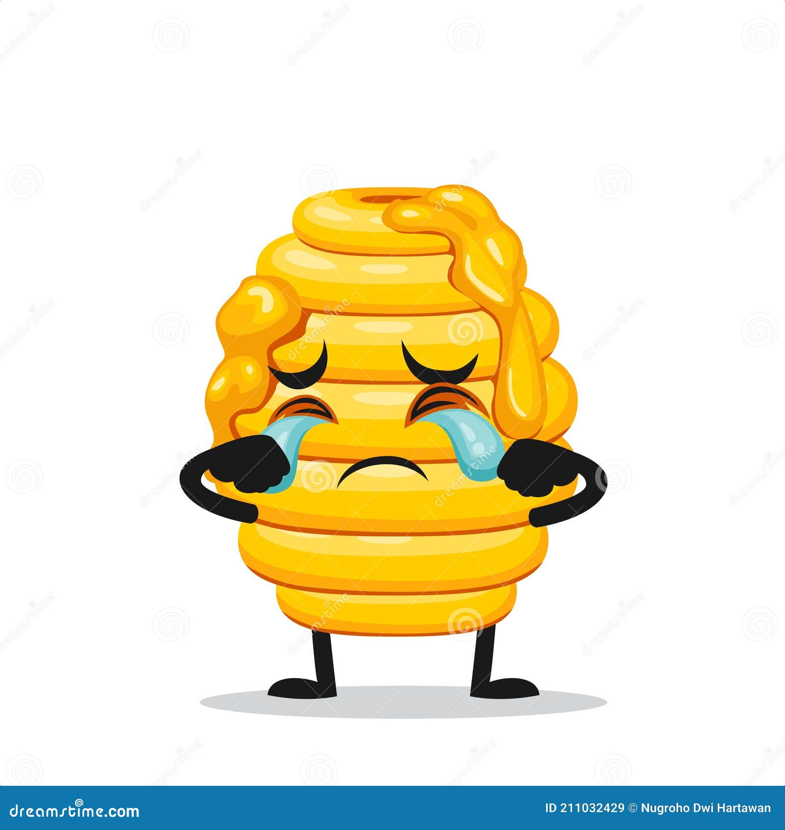 Vector Illustration of Hive Bee Mascot or Character Stock Vector ...