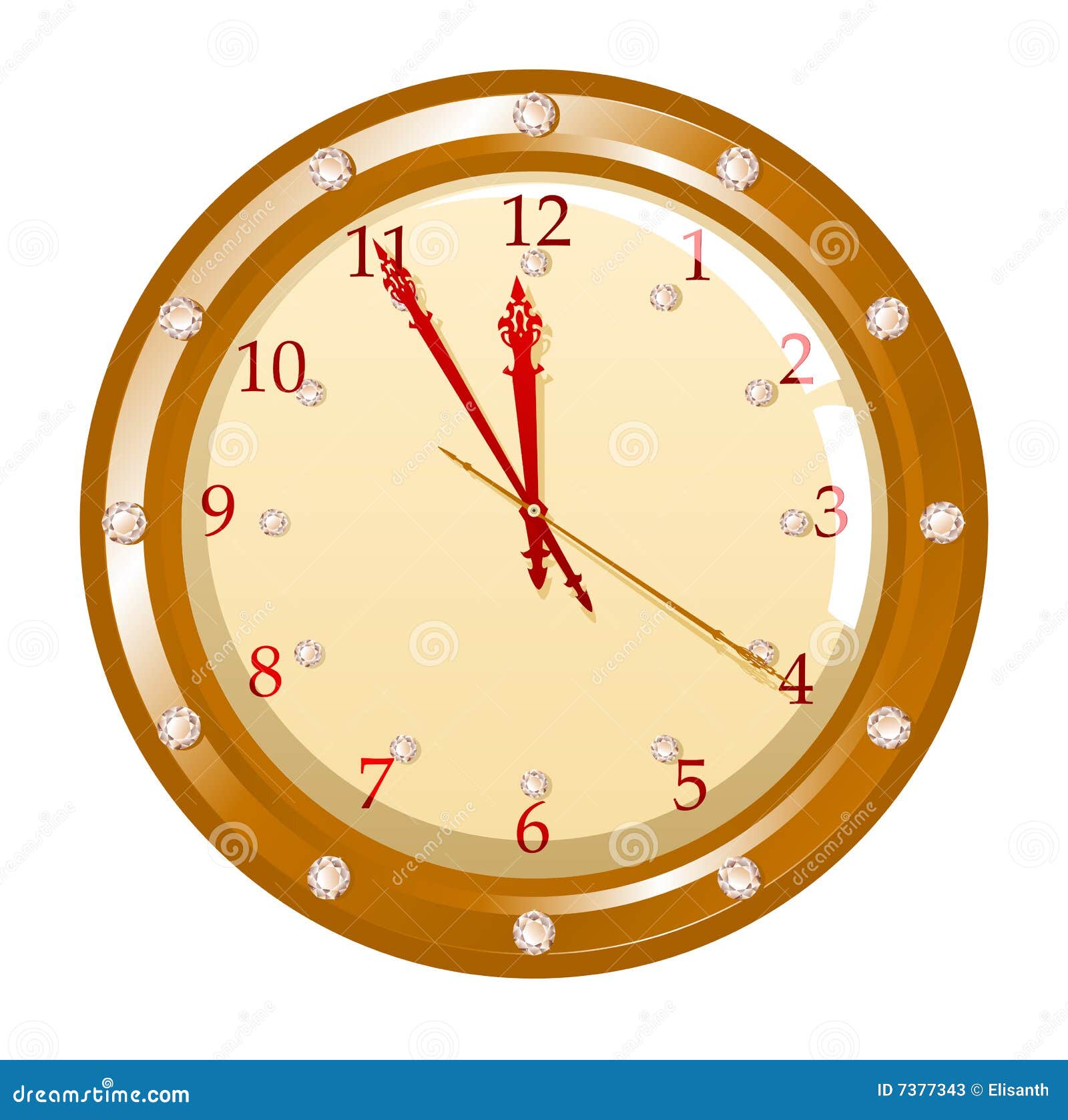 Vector Illustration of Holiday Clock Stock Vector - Illustration of ...