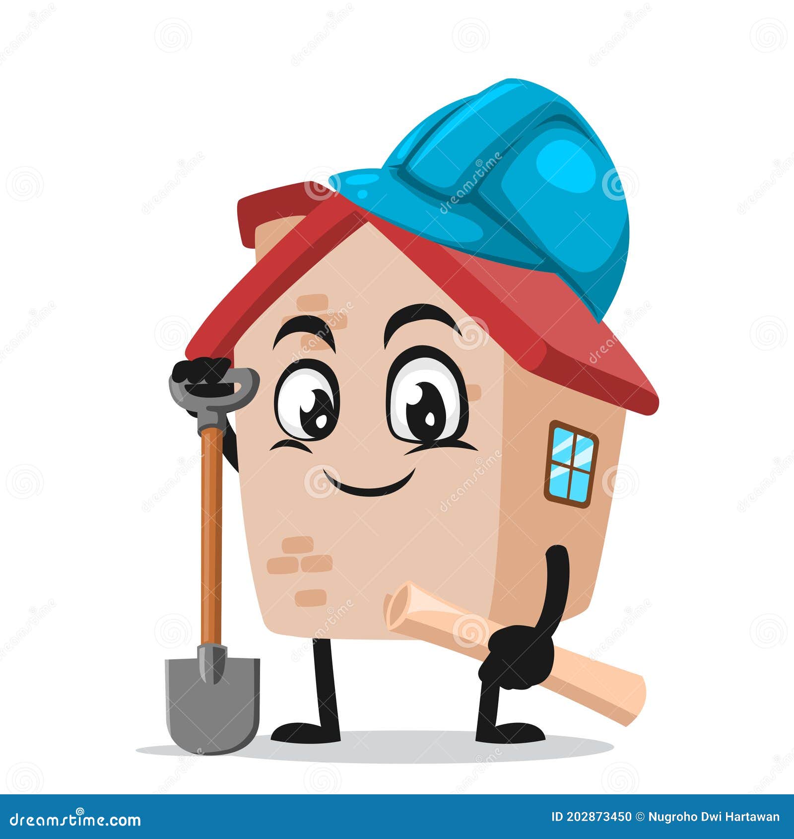 Vector Illustration of House Mascot or Character Stock Illustration ...
