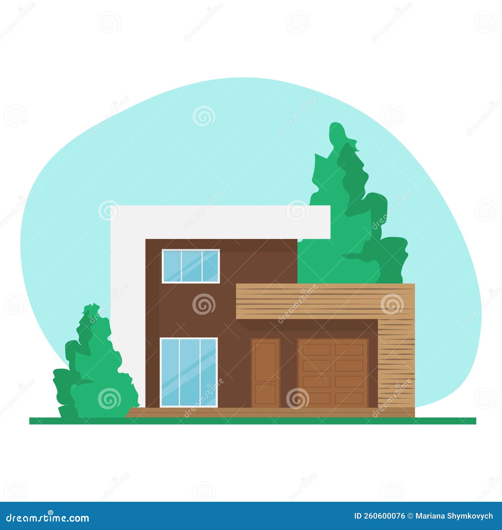 Vector Illustration Of A House Of Modern Architecture. | CartoonDealer ...