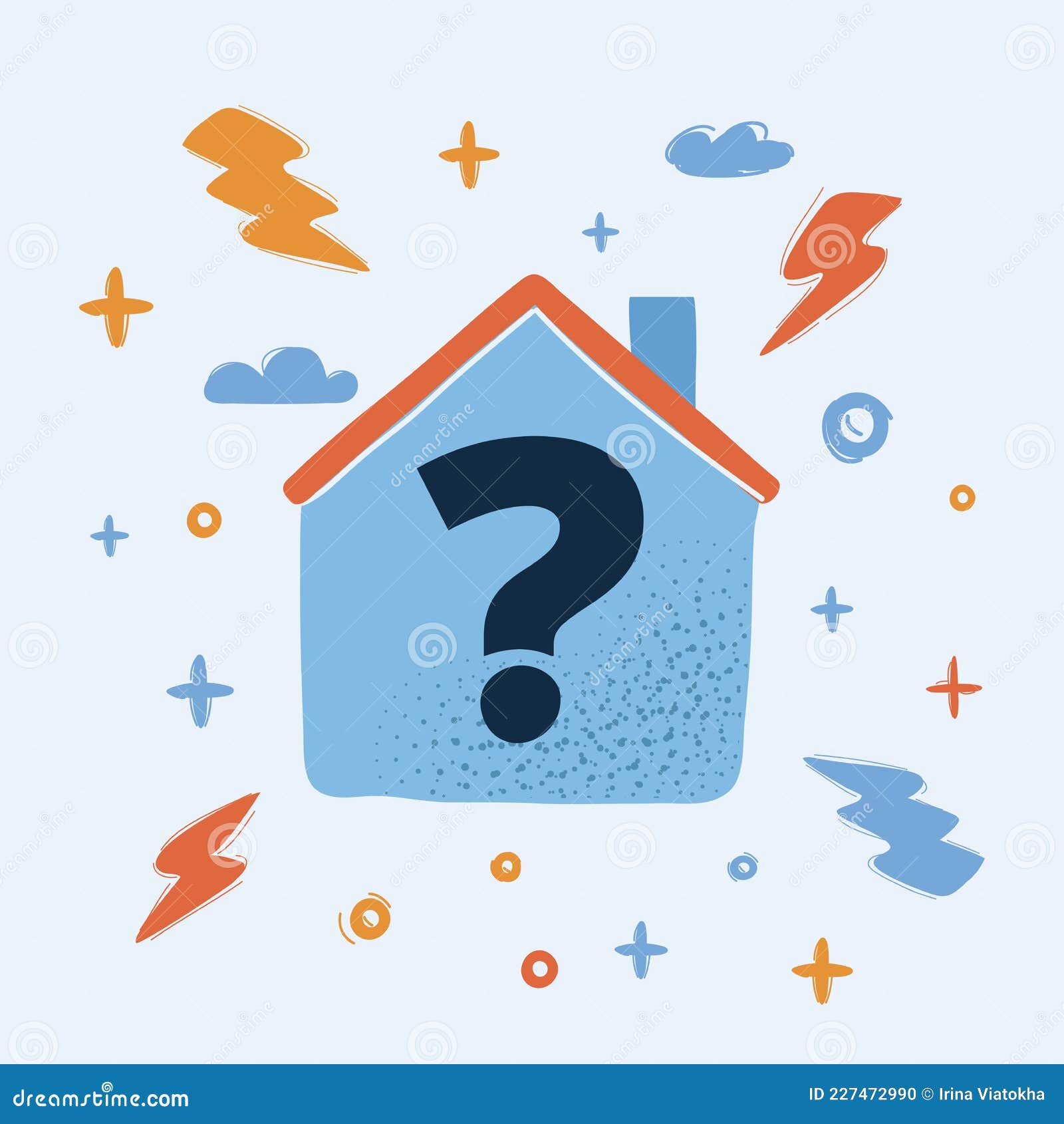 Vector Illustration of House with Question Mark Inside Stock Vector ...