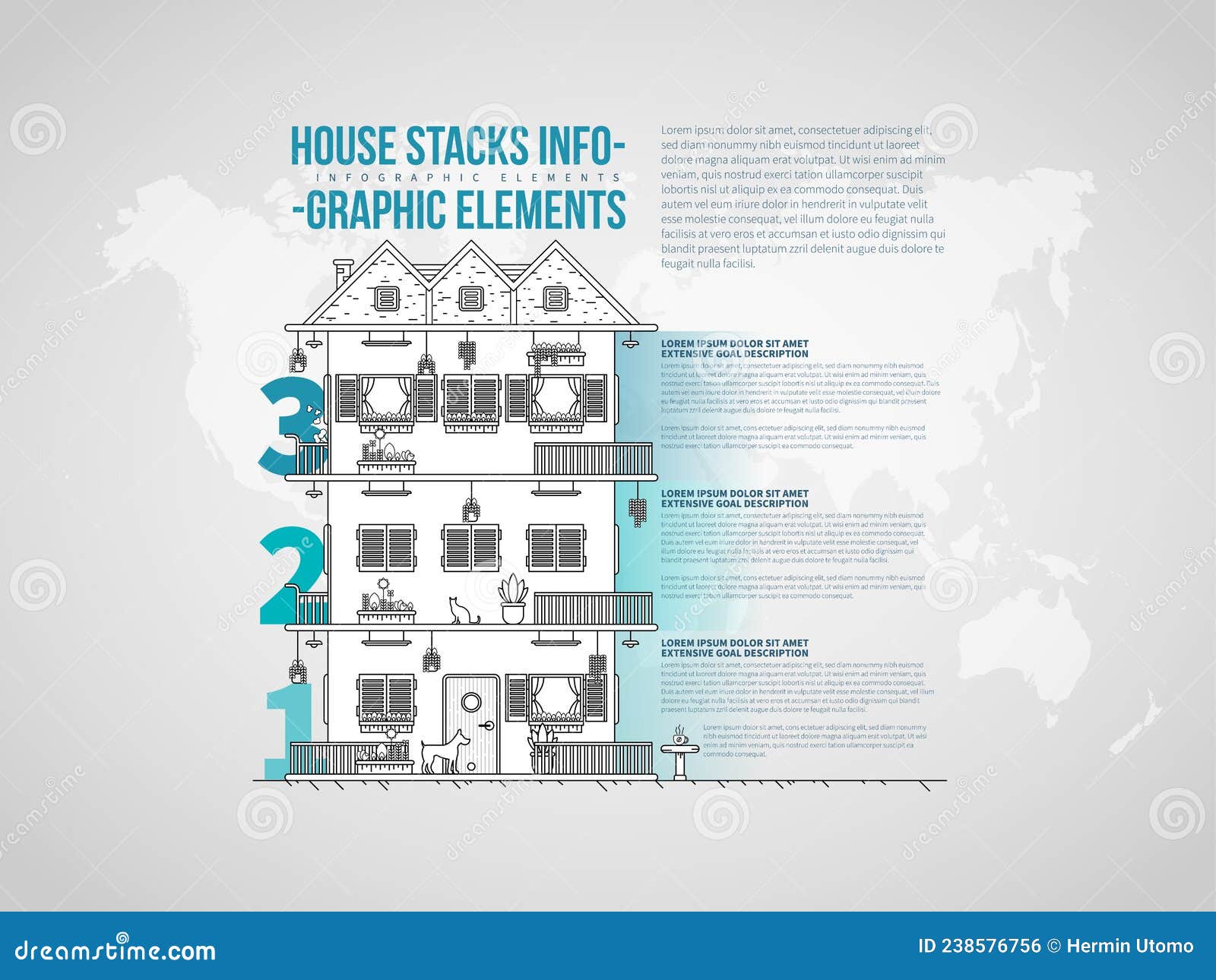 House Stacks Infographic stock vector. Illustration of element - 238576756