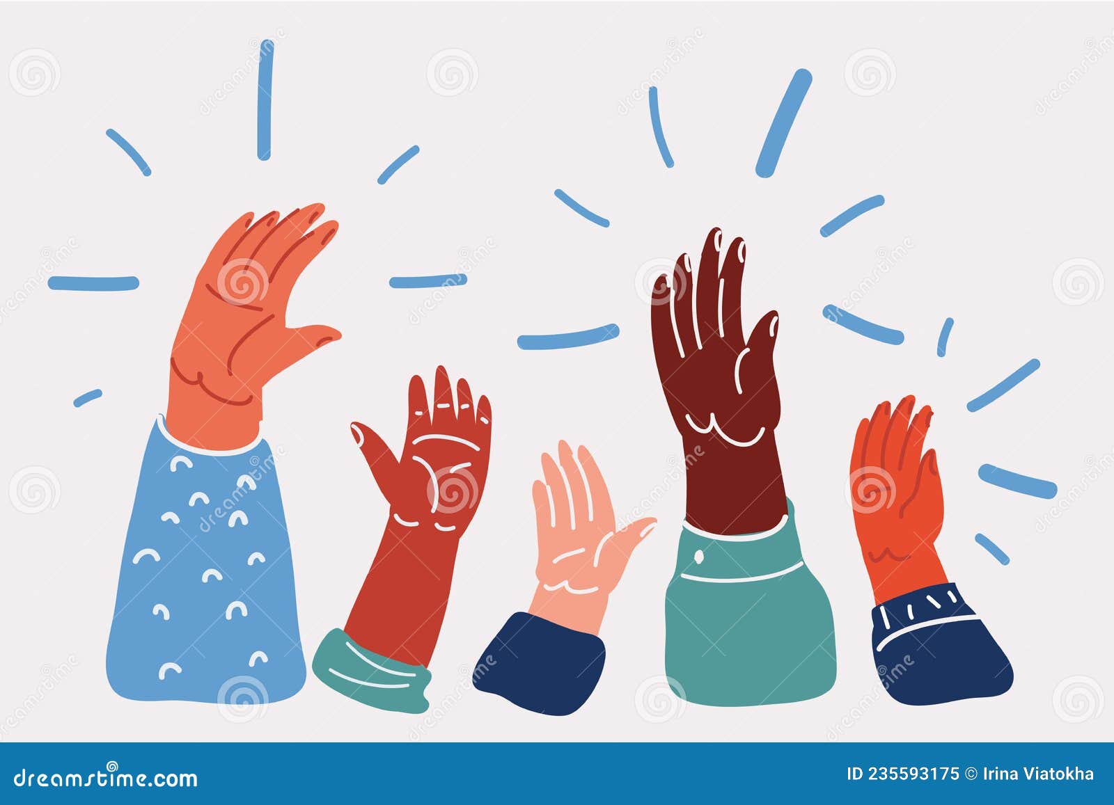 Vector Illustration of Huan Hands Up Stock Vector - Illustration of ...