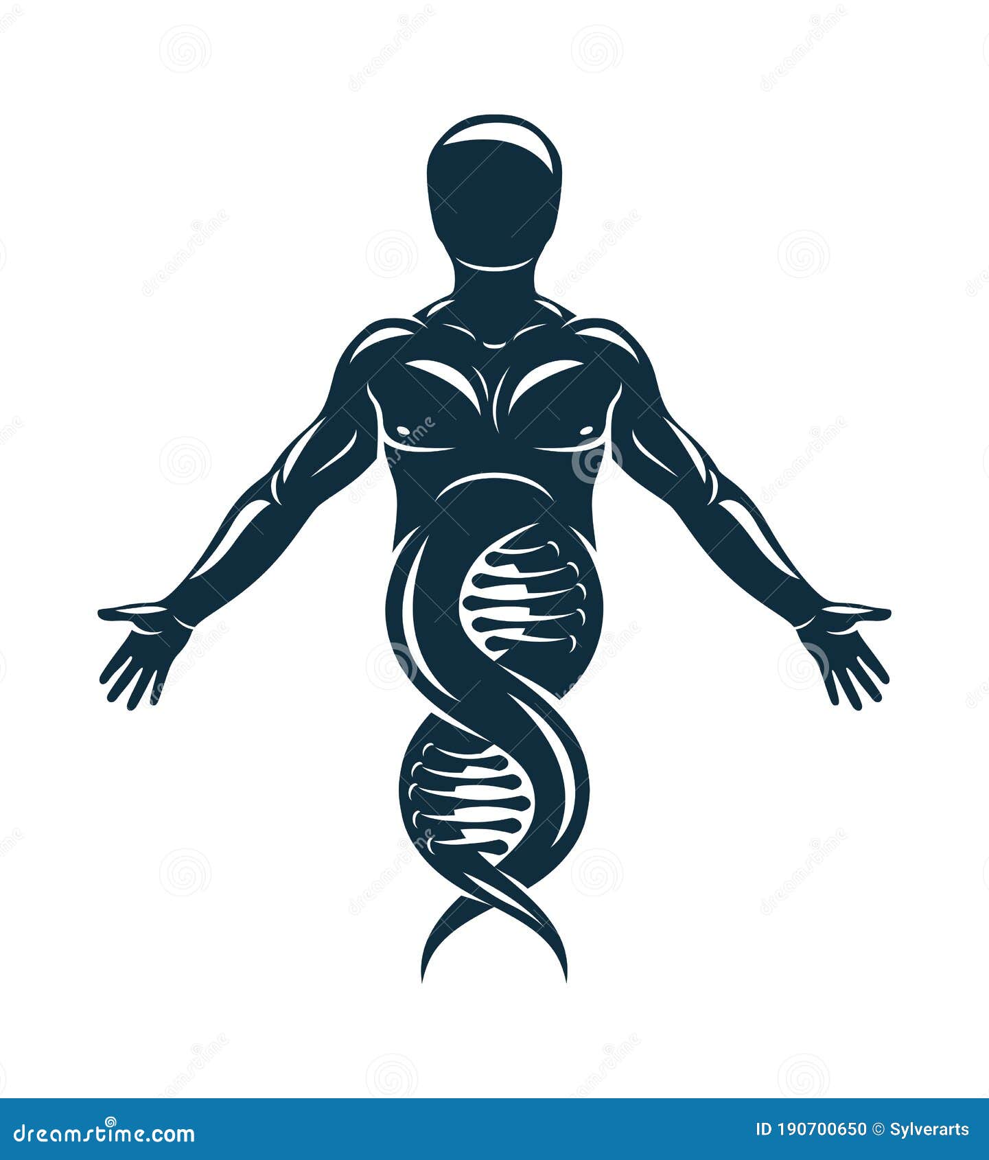 Vector Illustration of Human, Athlete Depicted As DNA Strands ...
