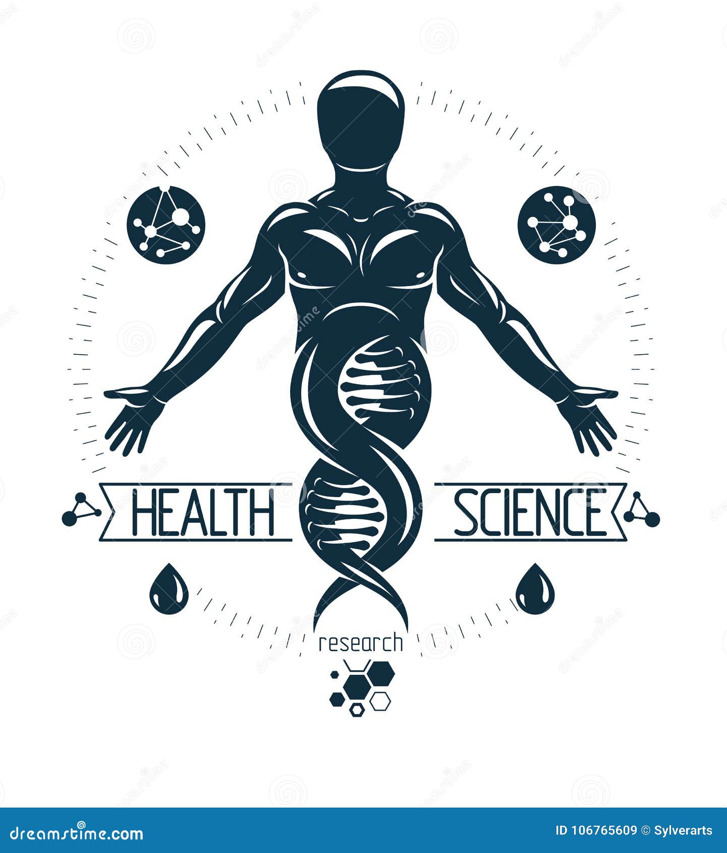Vector Illustration of Human, Athlete Depicted As DNA Symbol Con Stock ...