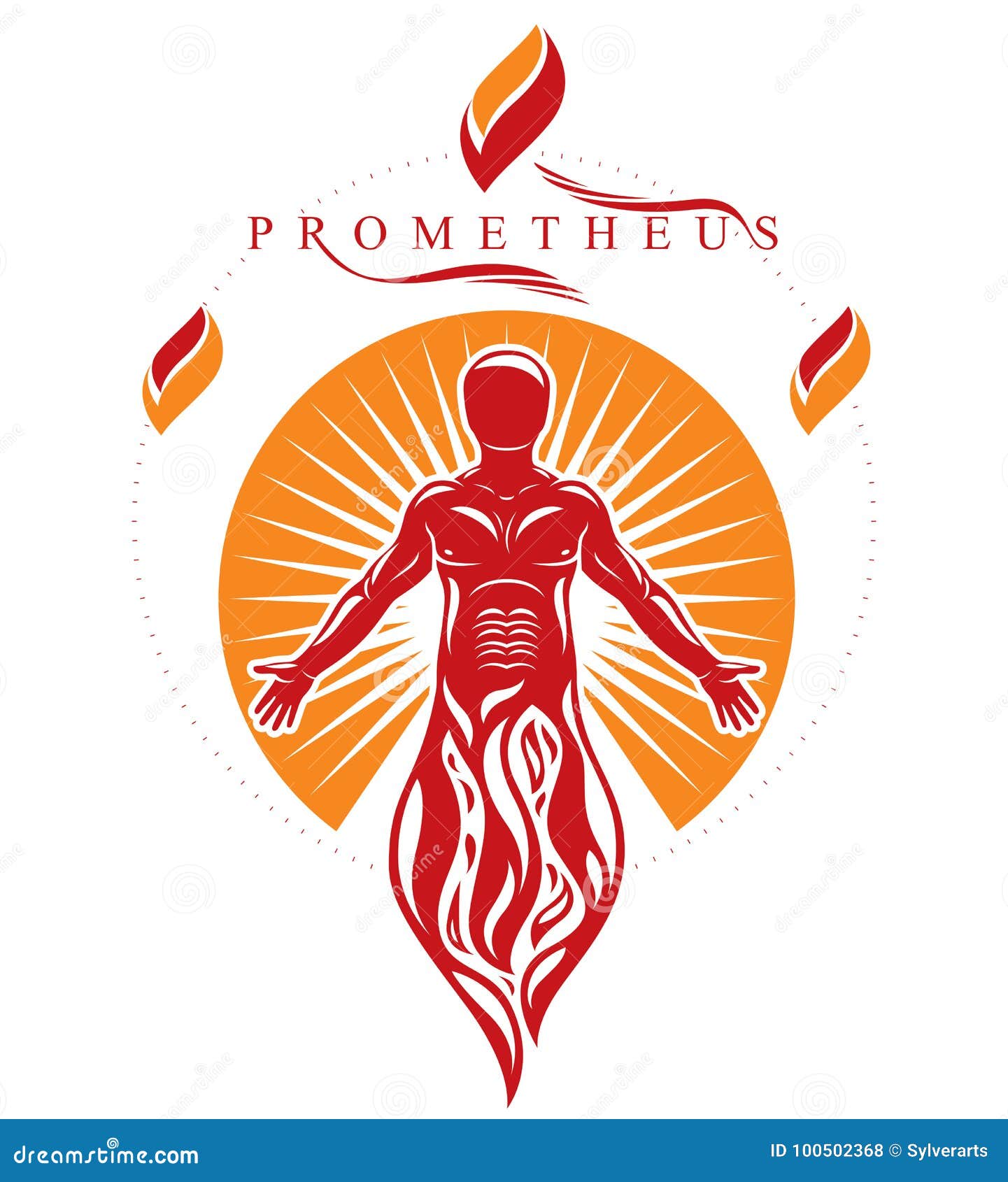 Vector Illustration of Human, Athlete. Prometheus Concept Stock Vector ...
