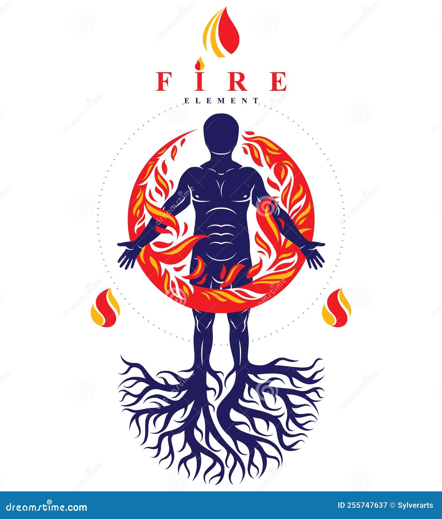 Vector Illustration of Human Being Created with Tree Roots. Human and ...