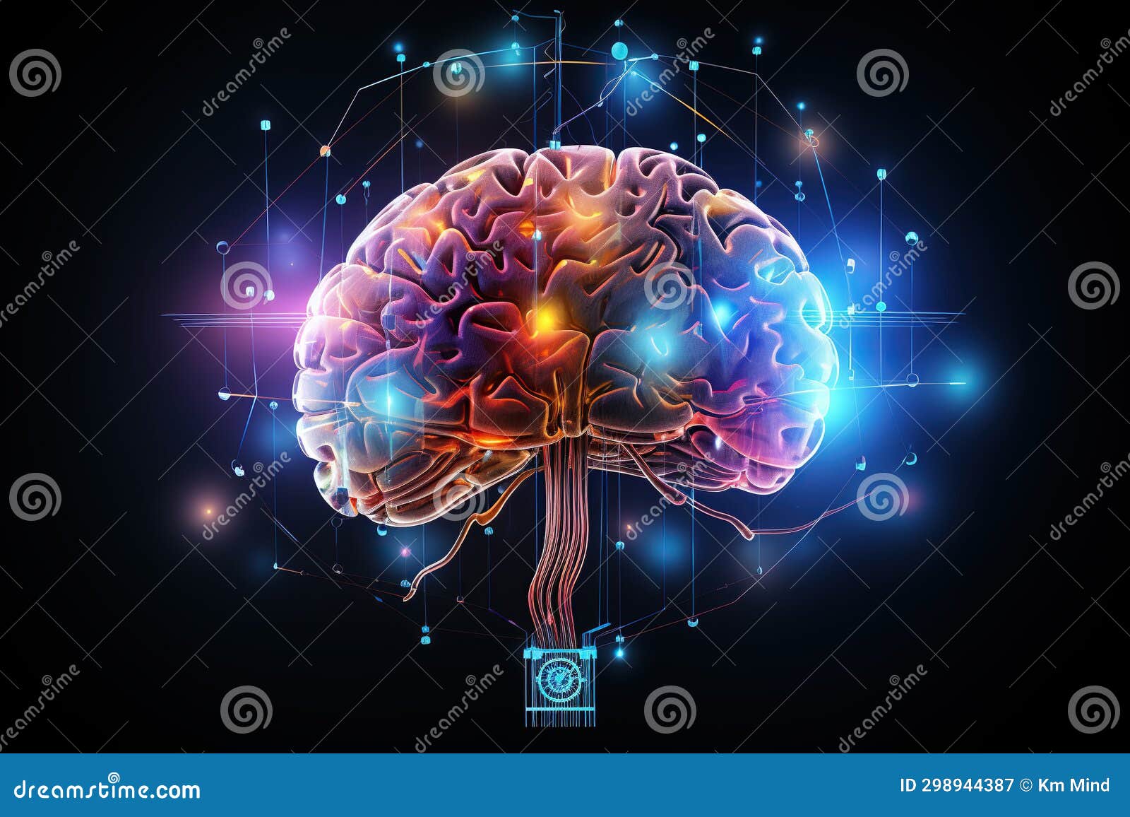 Vector Illustration of the Human Brain in Abstract Background ...