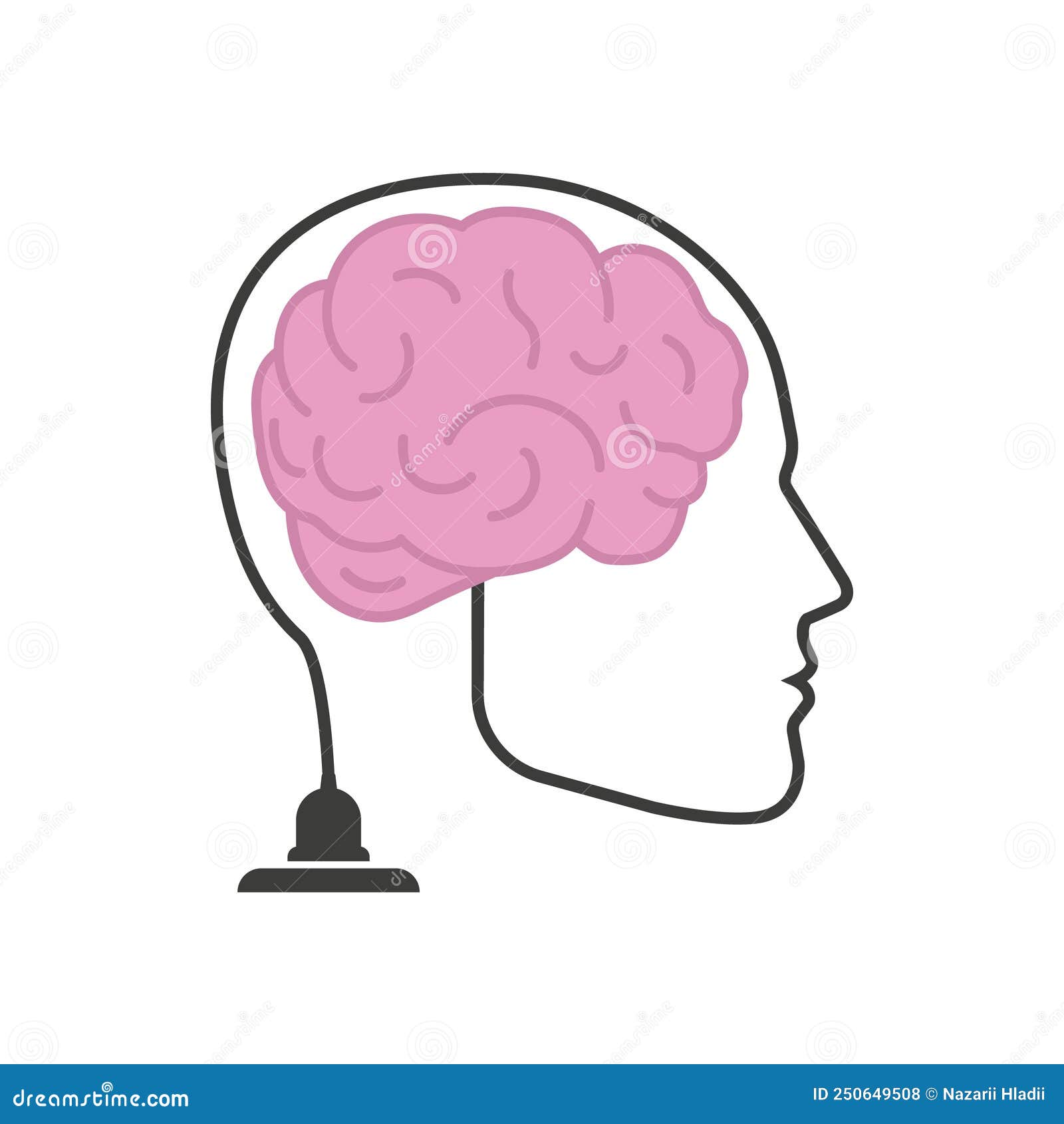 Vector Illustration of Human Brain with Plug. Stock Vector ...