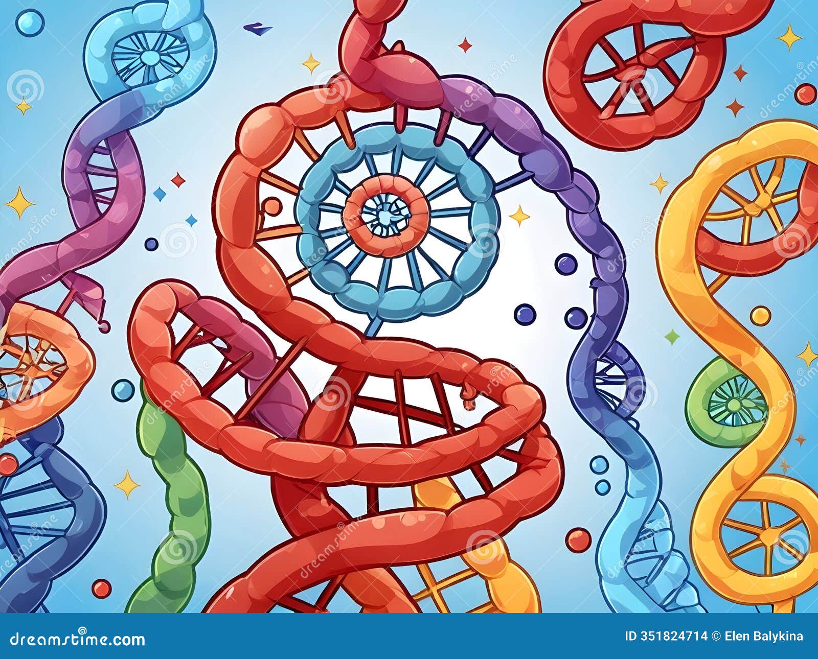 Vector Illustration of Human DNA Structure Stock Illustration ...