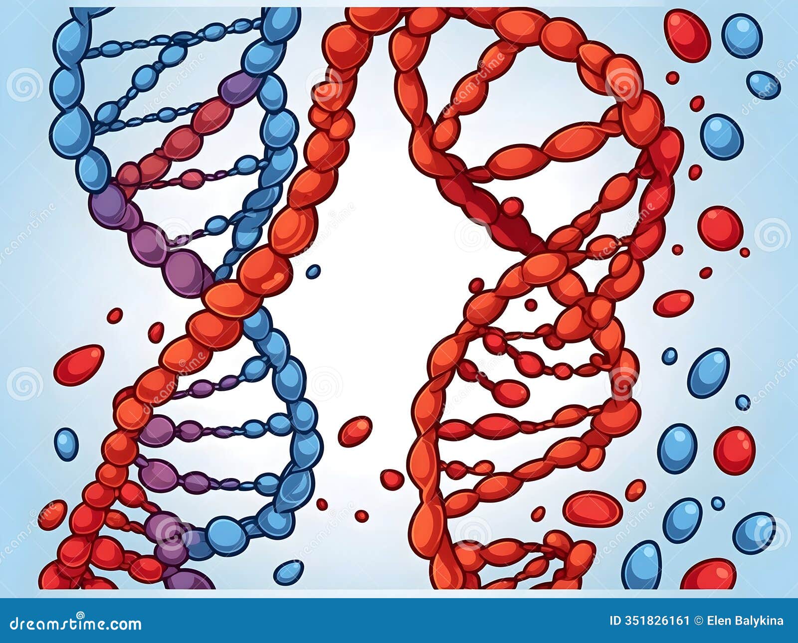 Vector Illustration of Human DNA Structure Stock Illustration ...