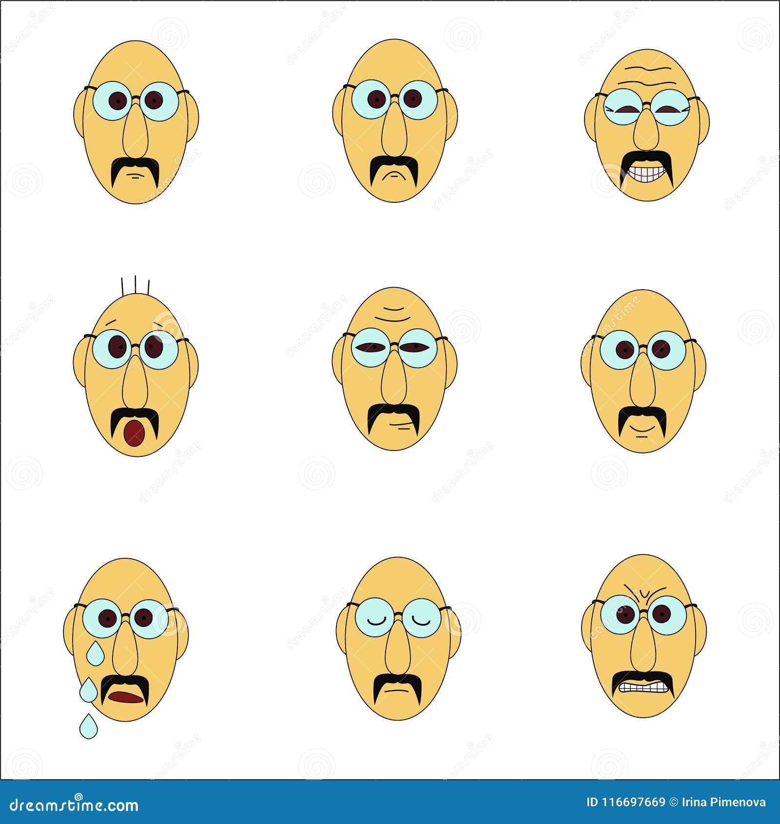Vector Illustration of Human Emotion for Disign Stock Vector ...