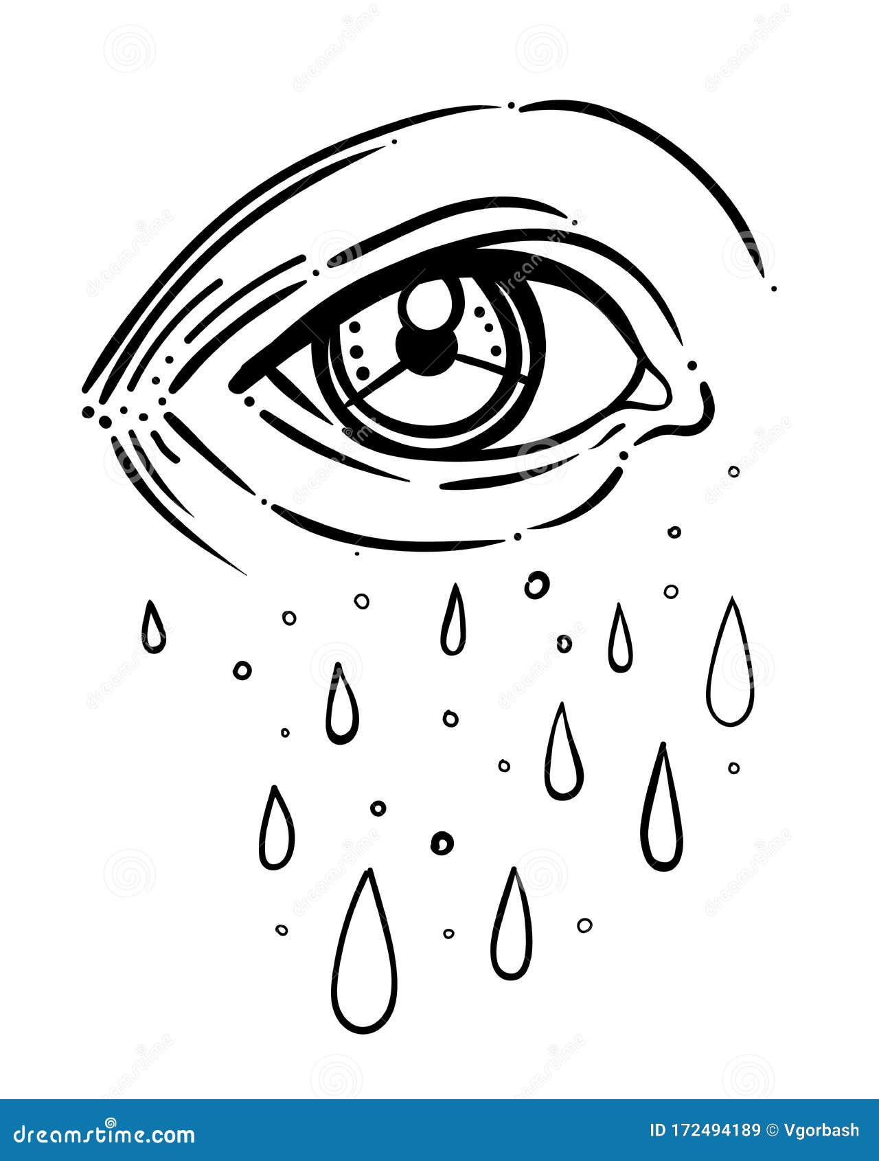 Vector Illustration of Human Eye in Engraved Style. Hand Drawing ...