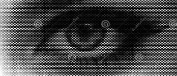 Vector Illustration of a Human Eye Made Using a Halftone Hexagon ...