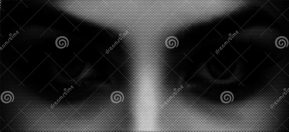 Vector Illustration of a Human Eye Made Using a Halftone Hexagon ...