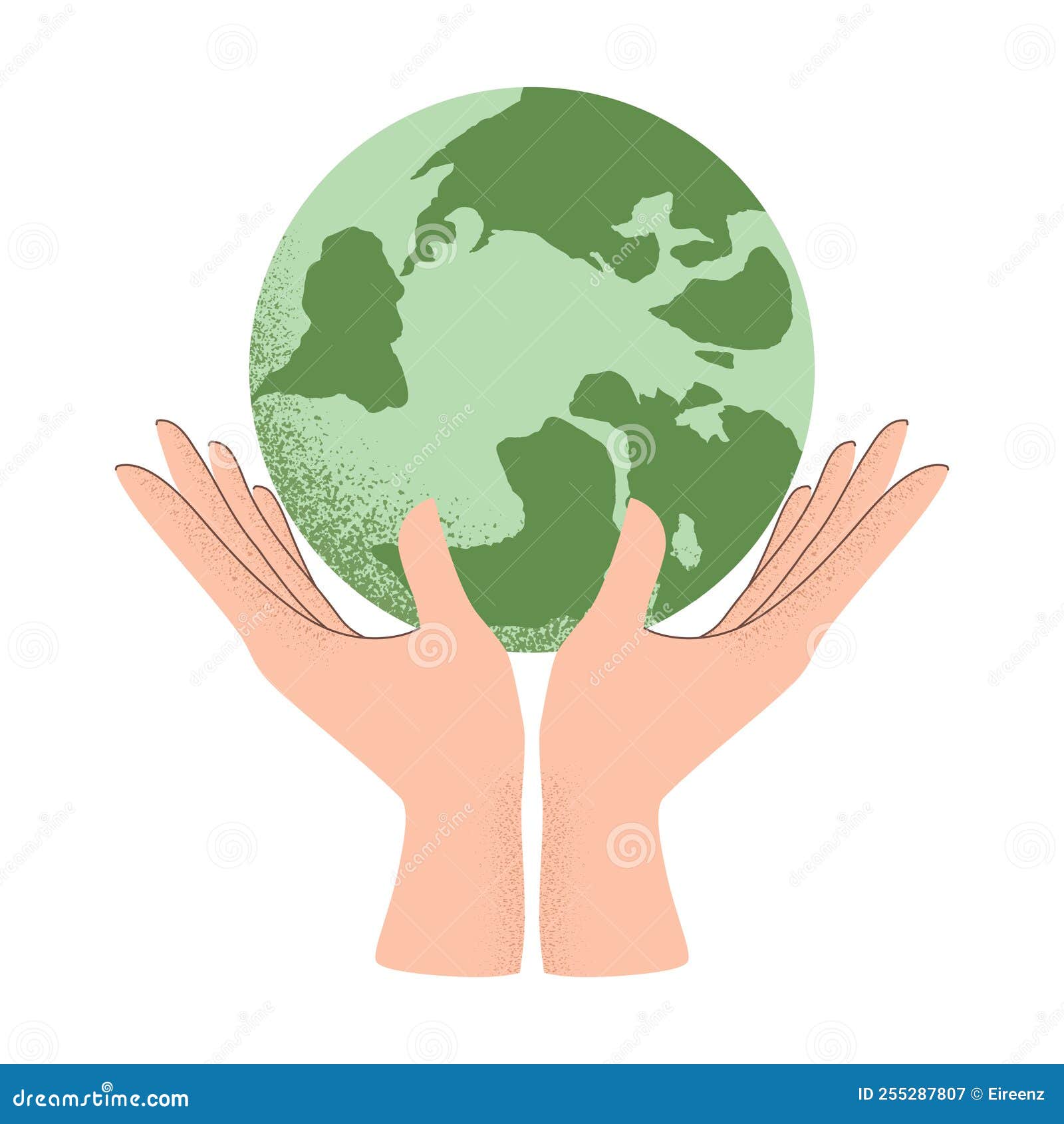 Vector Illustration of Human Hands Holding Earth Globe, Concept of ...