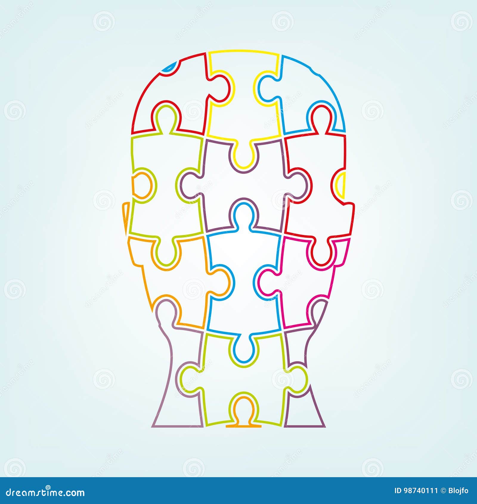 Head puzzle light stock vector. Illustration of symbol - 98740111