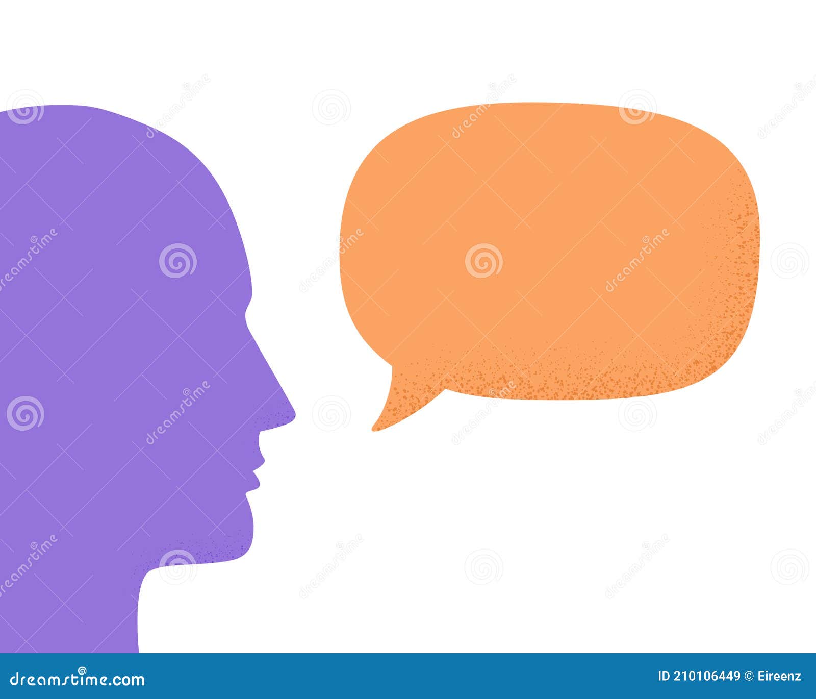 Vector Illustration of Human Head Silhouette Talking through Speech ...