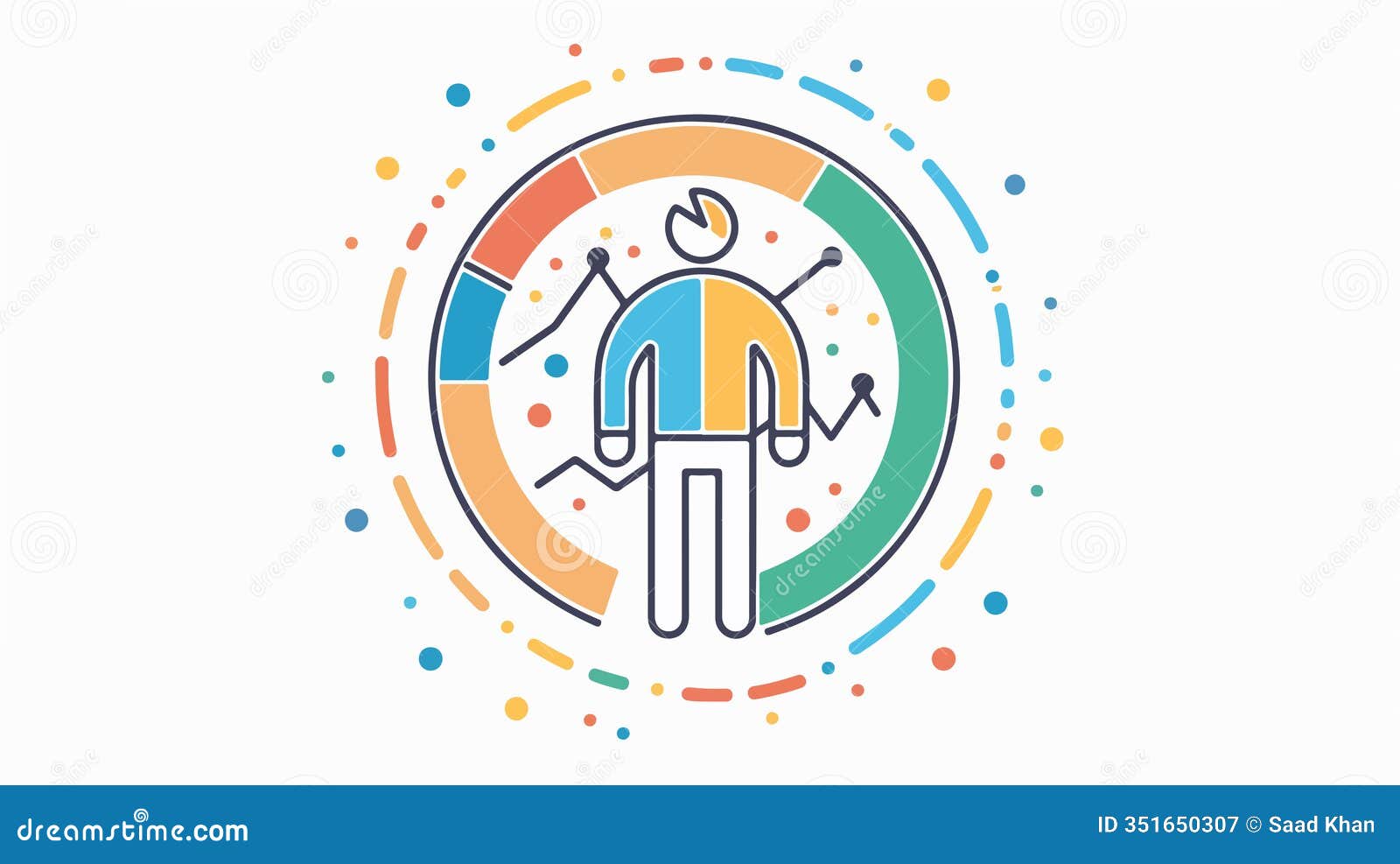 Professional Human Pie Chart Outline Vector Illustration Stock Vector ...