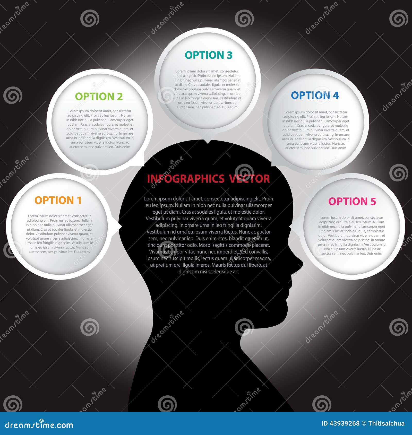 Vector Illustration Human Thinking Concept Stock Vector - Illustration ...