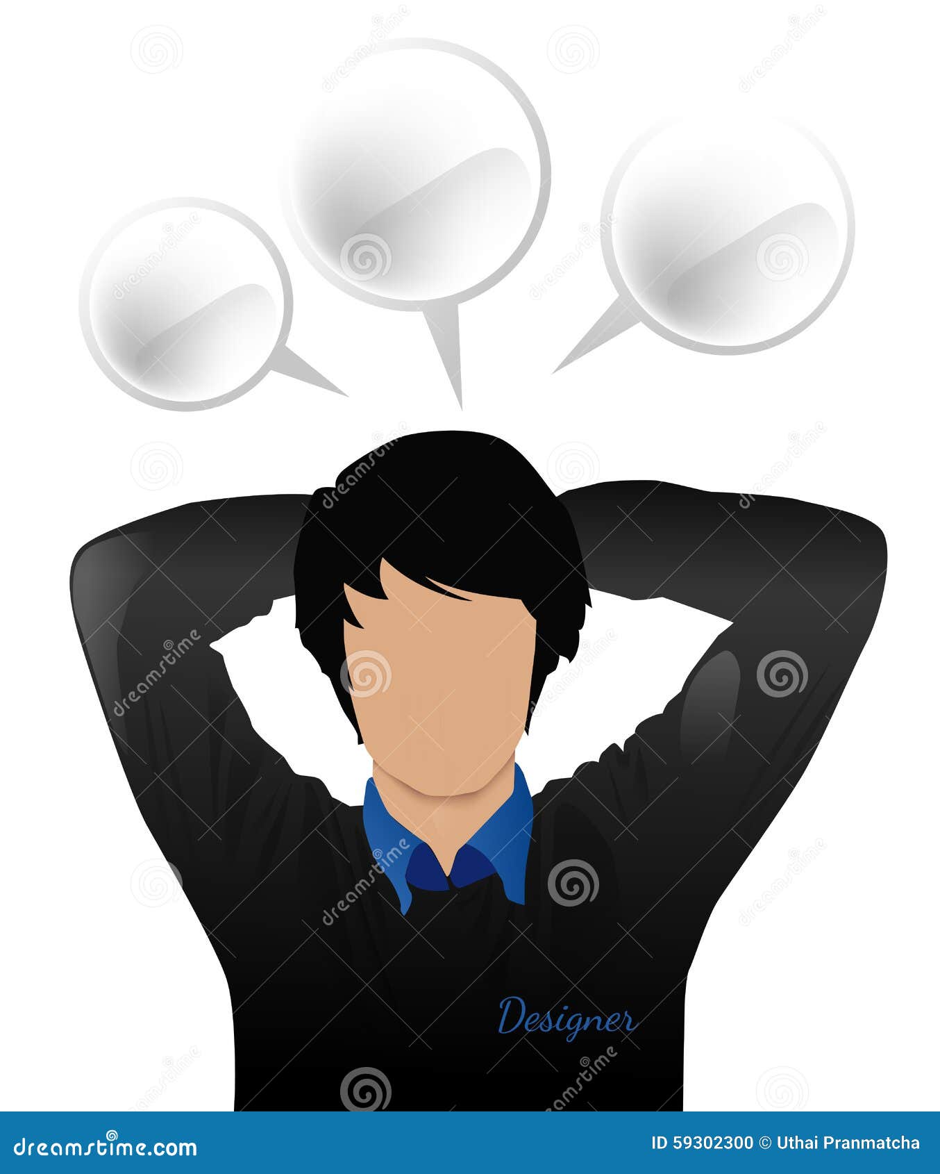 Vector Illustration Human Thinking Idea Stock Vector - Illustration of ...