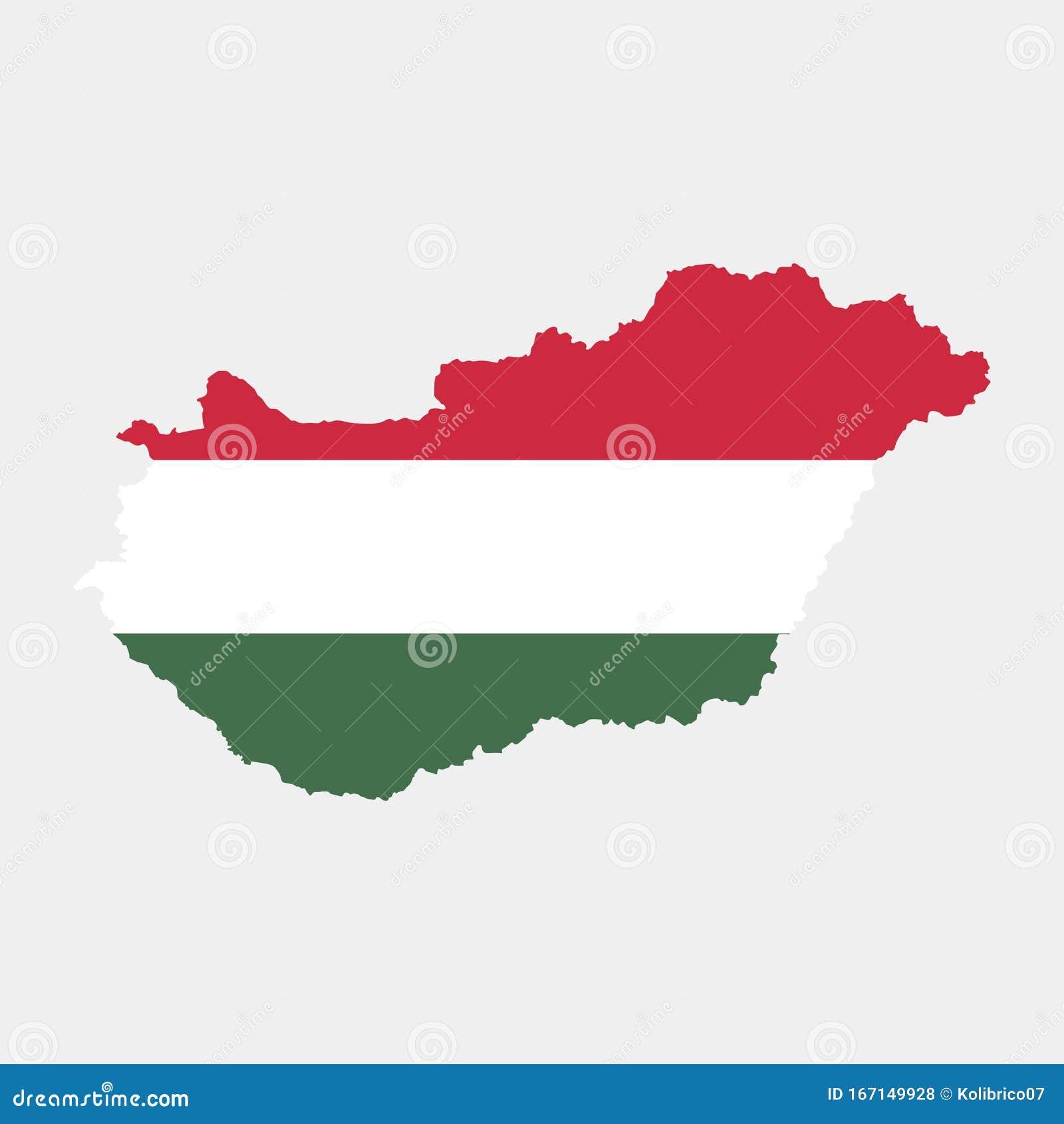 Vector Illustration of Hungary Flag Map. Vector Map. Stock Vector ...