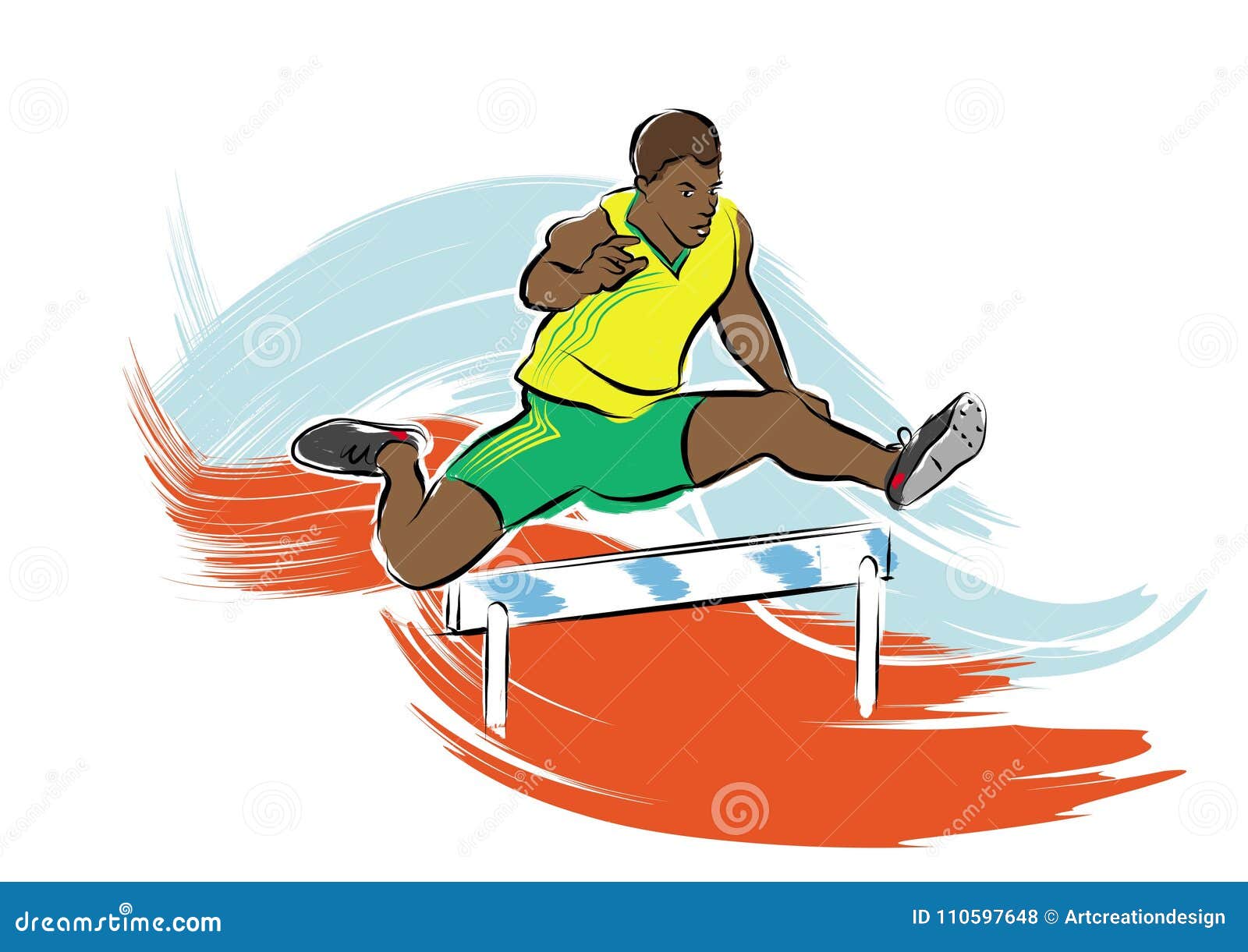 Hurdle jump stock vector. Illustration of athlete, high - 110597648