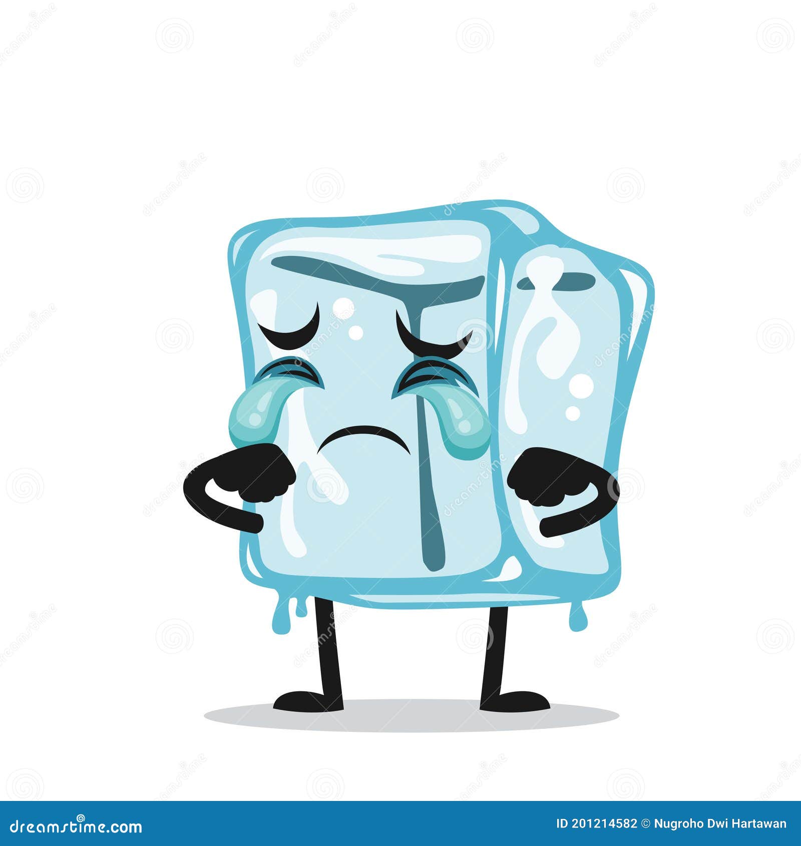 Vector Illustration of Ice Cube Character of Mascot Stock Vector ...