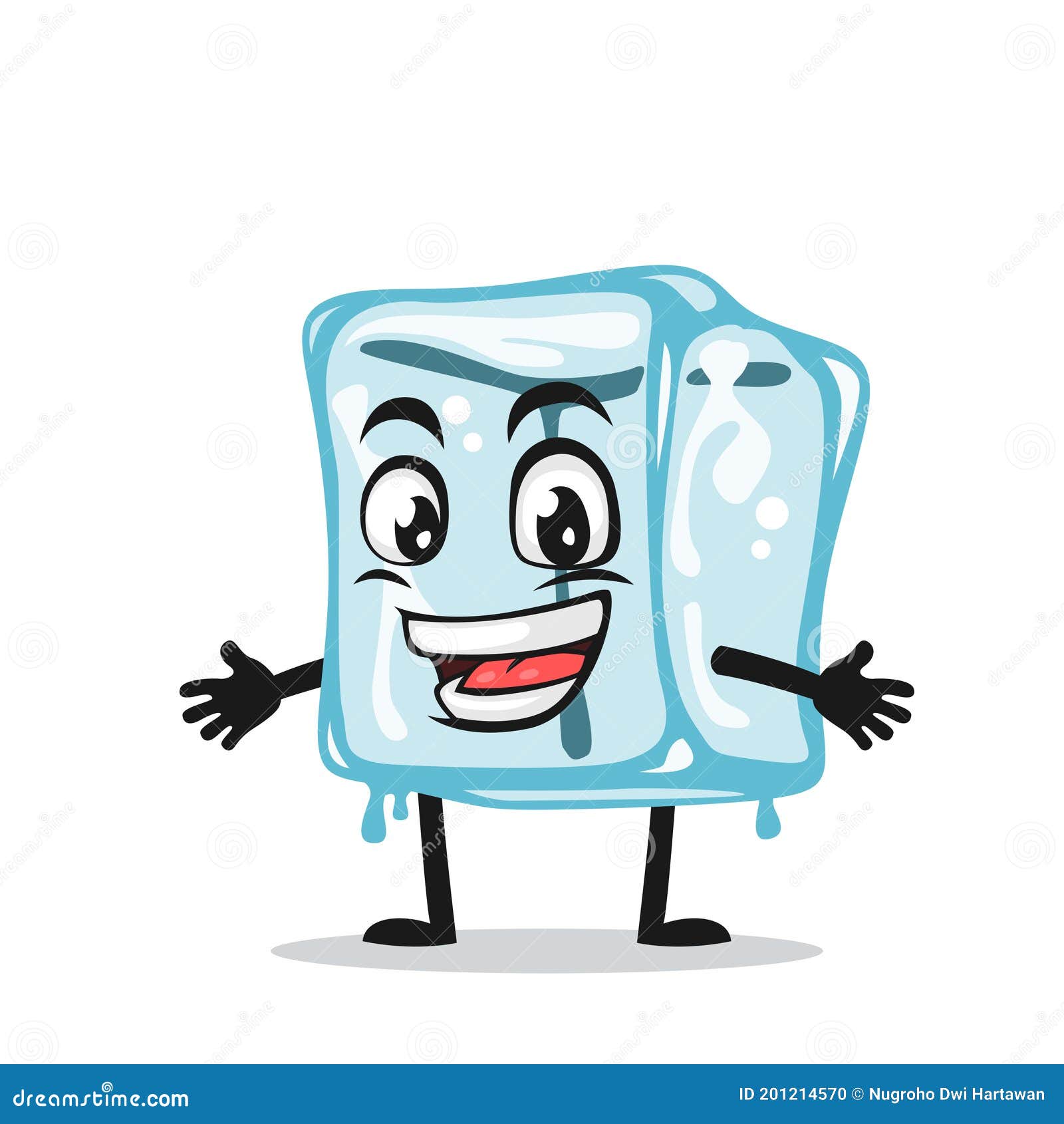 Vector Illustration of Ice Cube Character of Mascot Stock Vector ...