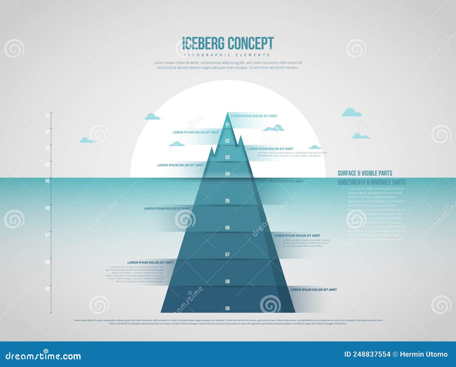 Iceberg Concept Infographic Stock Vector - Illustration of banner ...