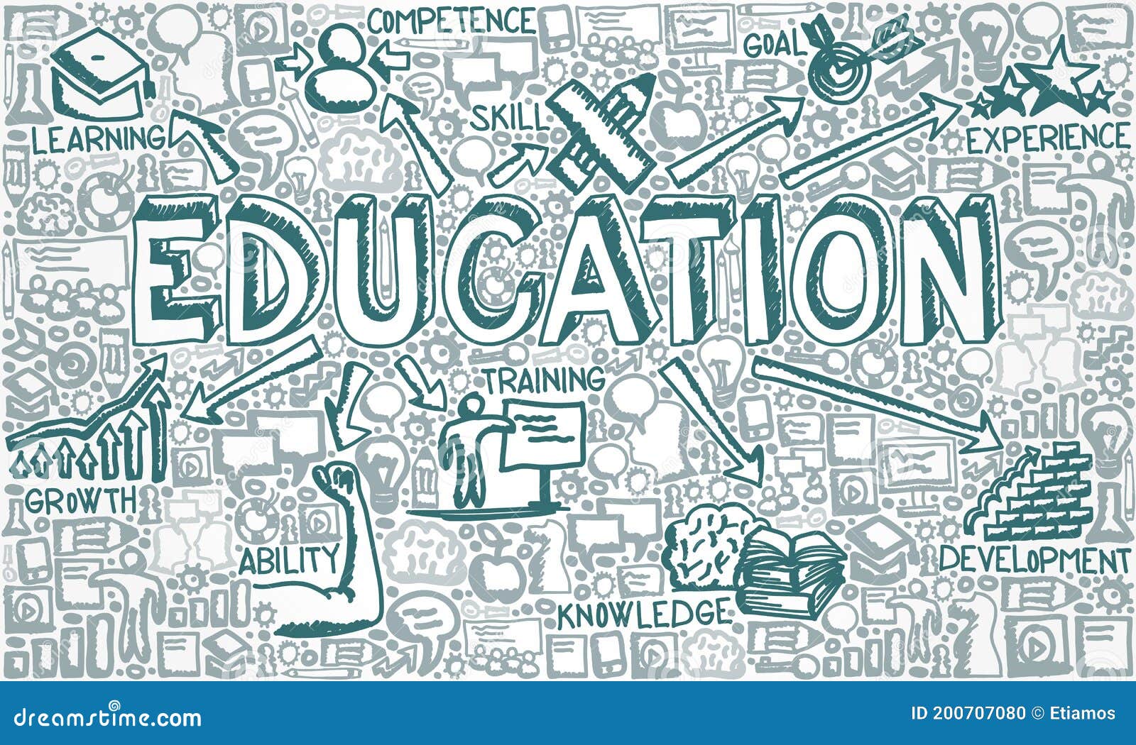 Vector Illustration of Icon Collection with Education Concept Stock ...