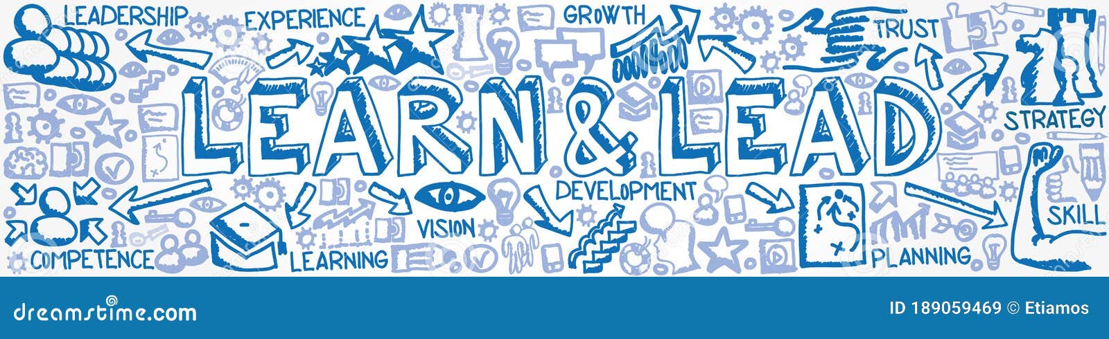 Vector Illustration of Icon Collection with Learn & Lead Concept Stock ...