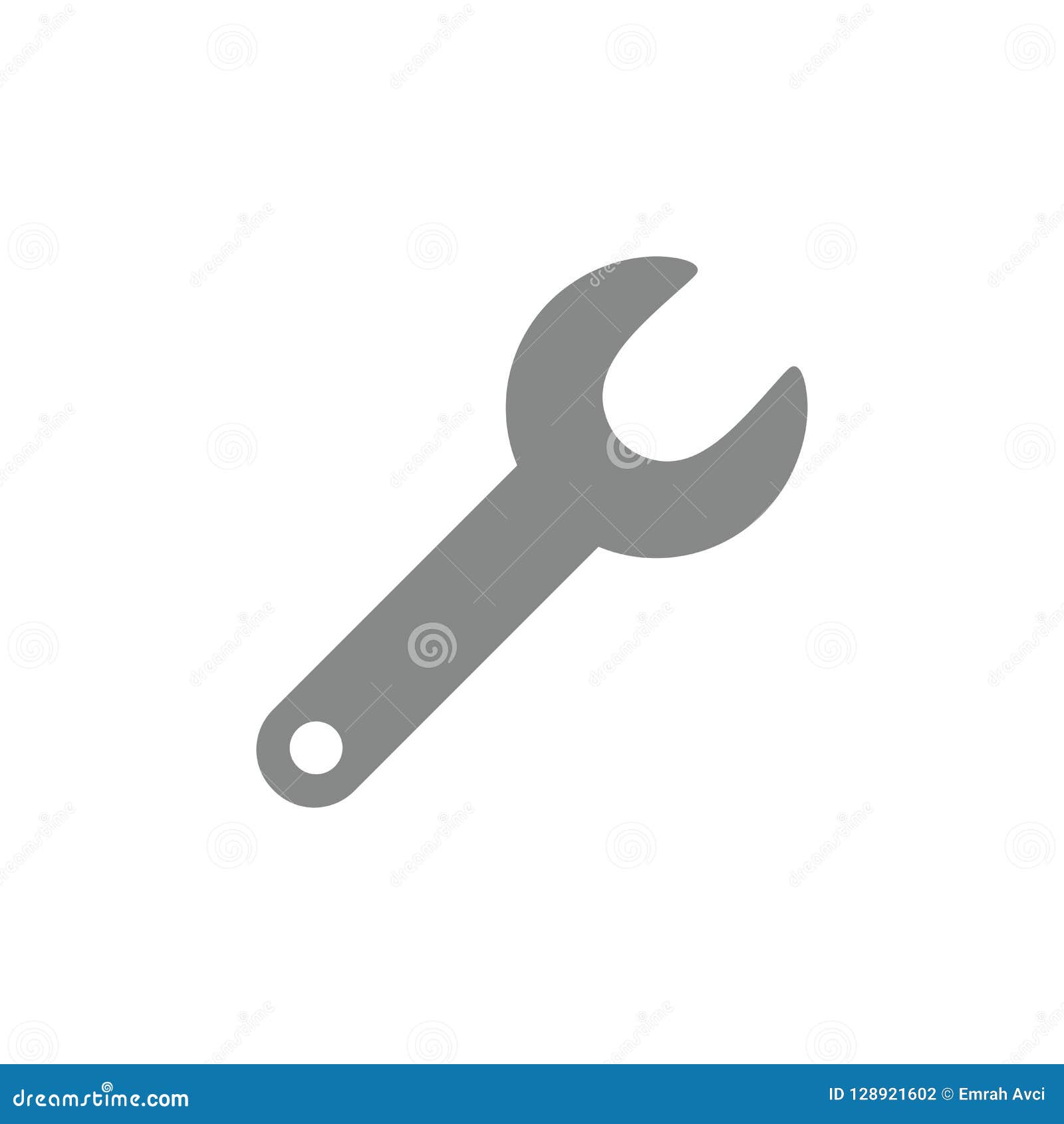 Vector Icon Concept of Grey Spanner Stock Vector - Illustration of ...