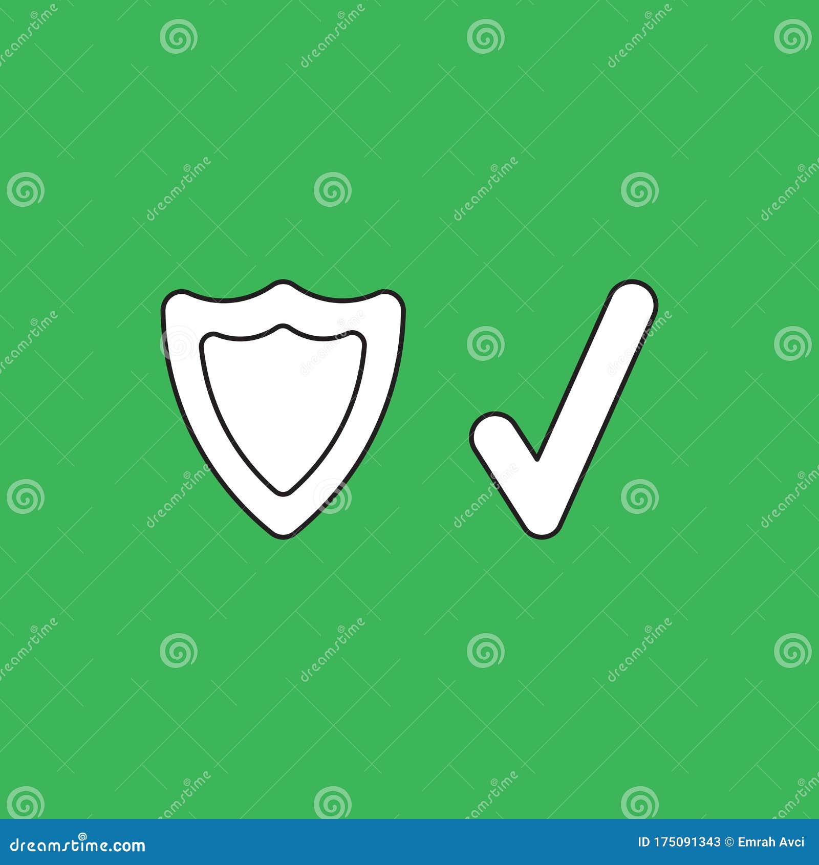 Vector Illustration Icon Concept of Guard Shield with Check Mark Stock ...