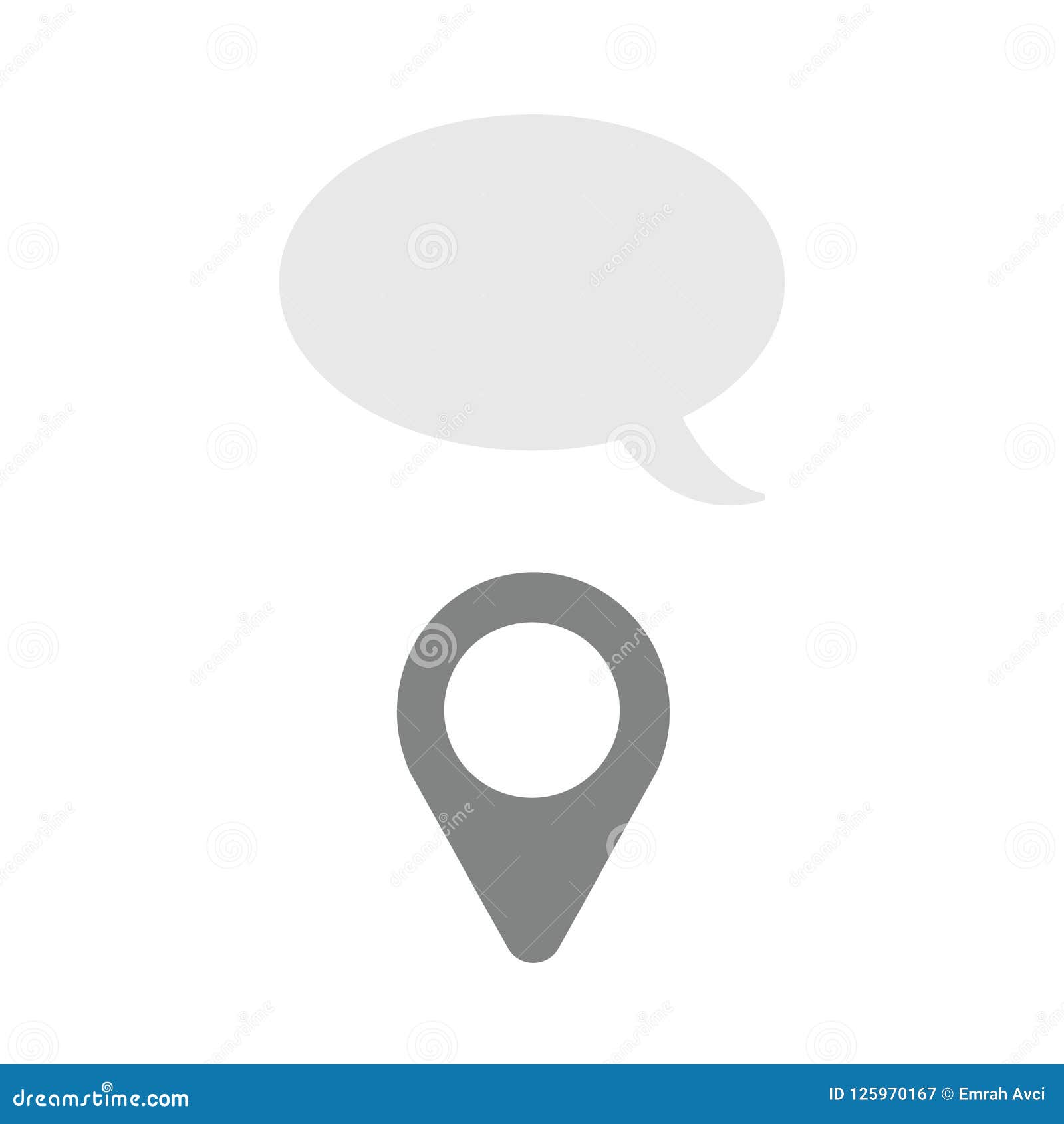 Vector Icon Concept of Map Pointer with Speech Bubble Stock Vector ...