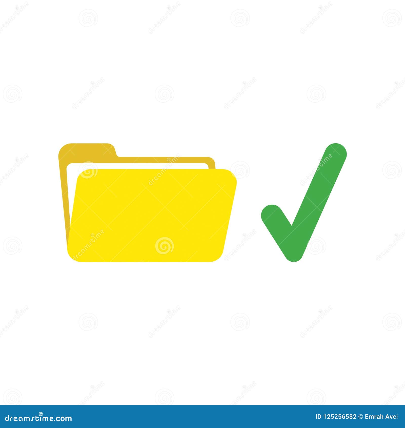 Vector Icon Concept of Open File Folder with Check Mark Stock Vector ...
